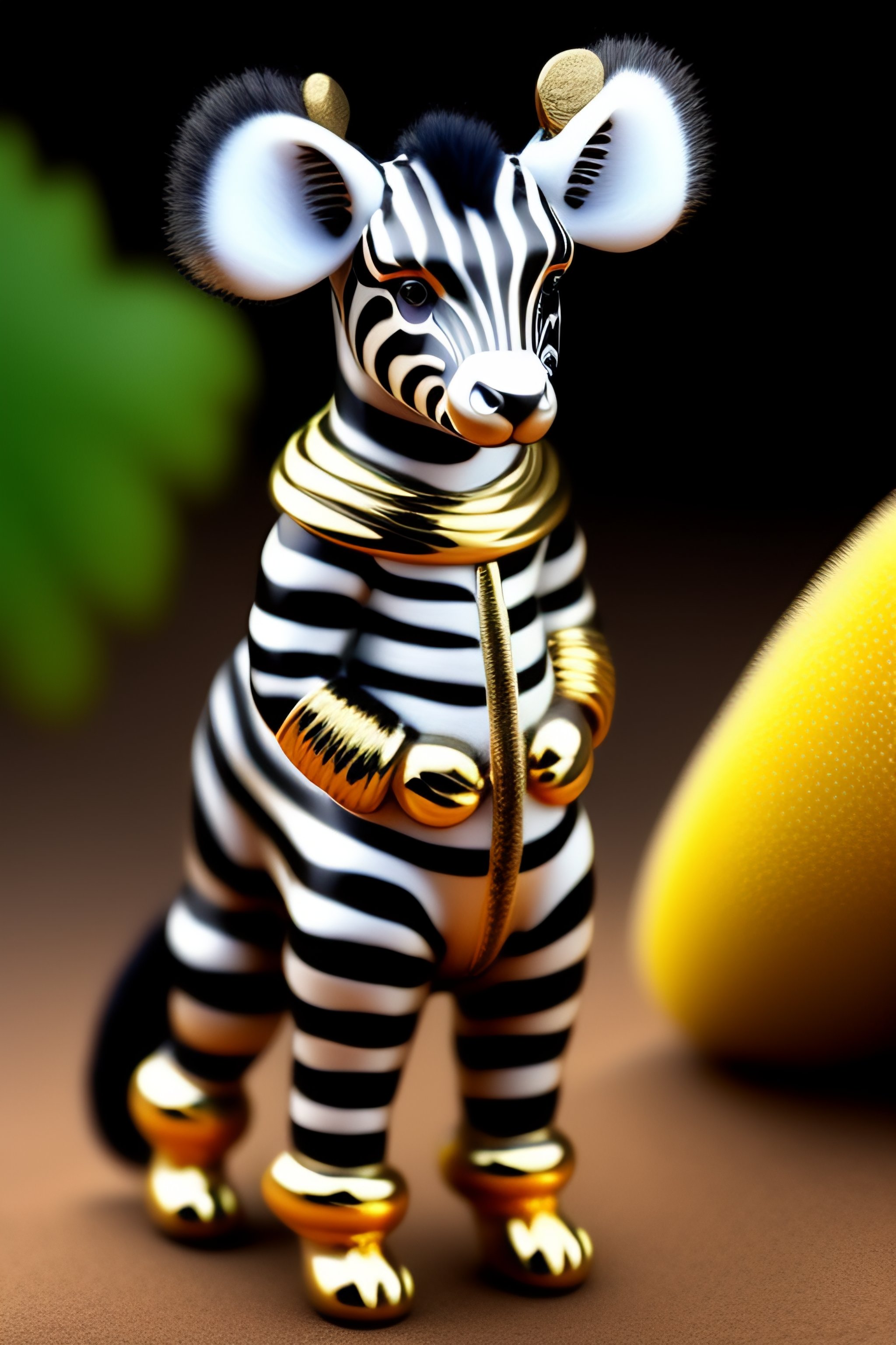 Lexica - Furry Zebra boy, bipedal, cute, jewelry, gold, gems, tropical ...