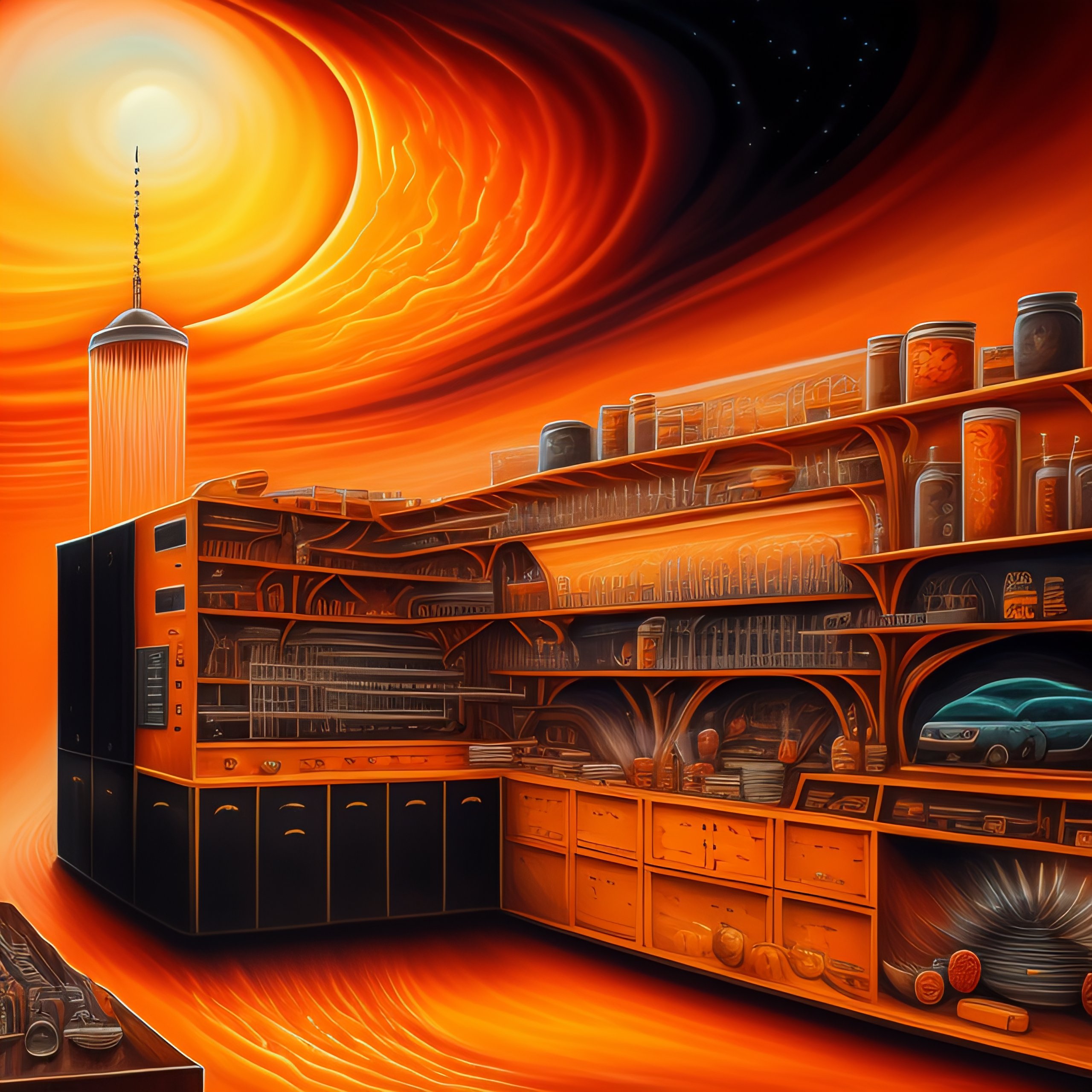 Lexica - Messy hand-drawn painting of a chaotic laboratory. surrealism ...