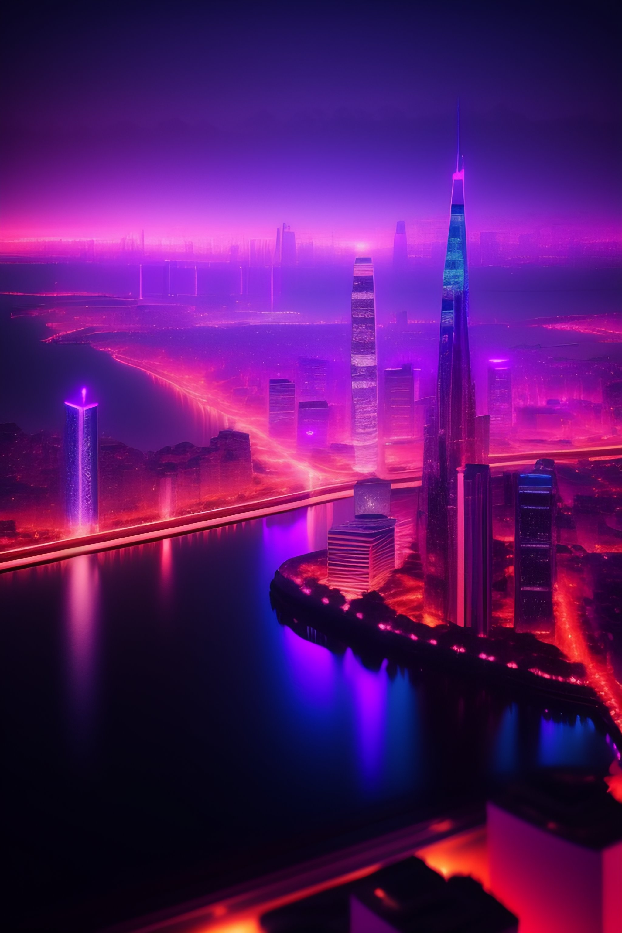 Lexica - An aerial view of a city at night, long exposure, instagram ...