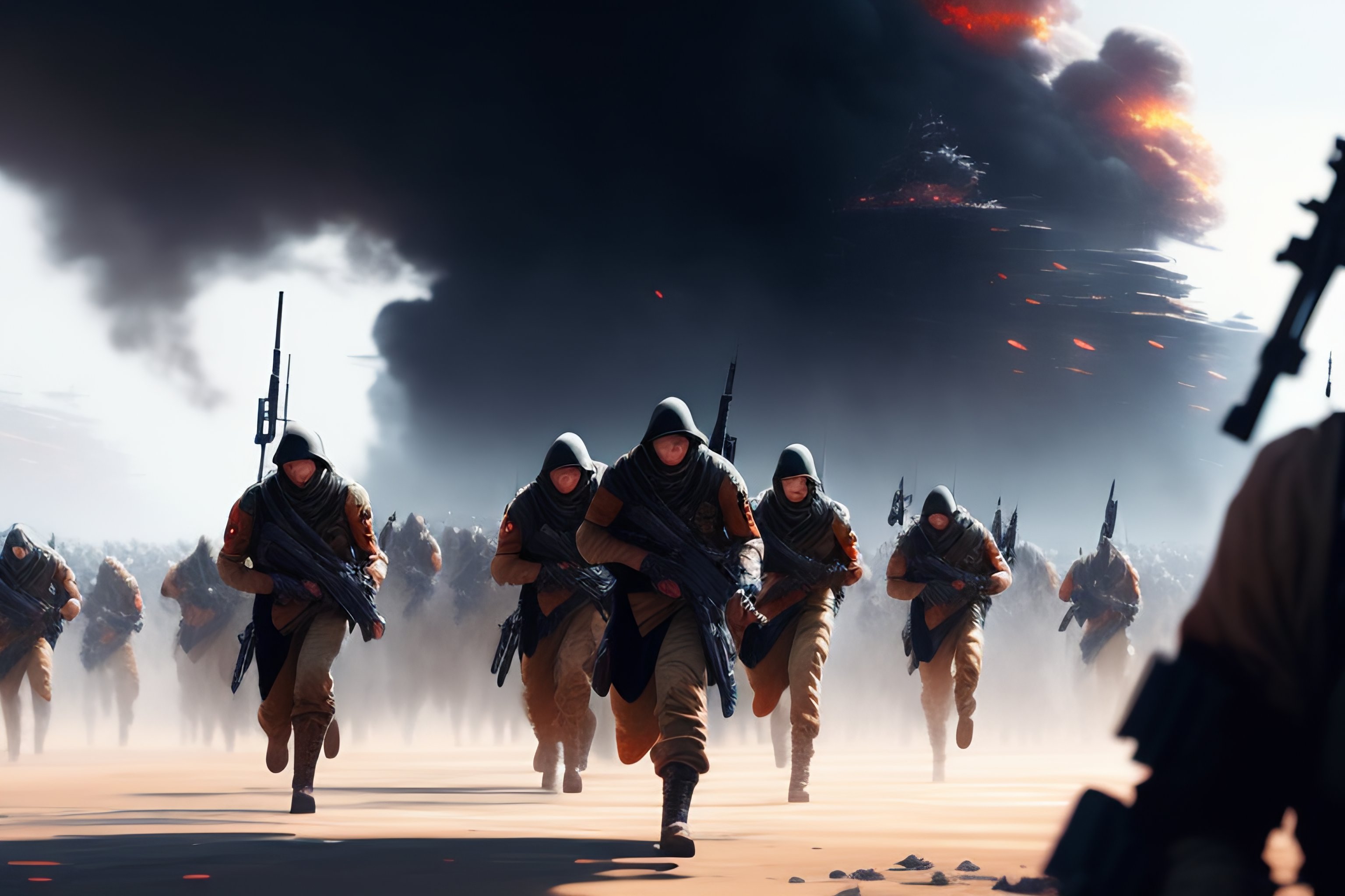 Lexica - An army of humanized rat soldiers running towards the camera ...