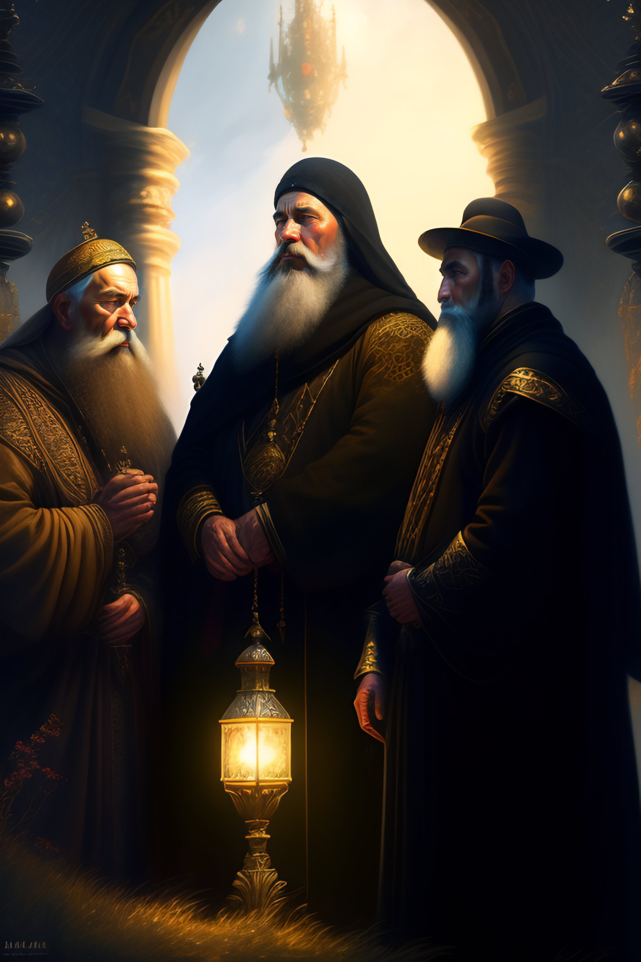 Lexica - Russian folk fairytale, story, three wise old men, three ...