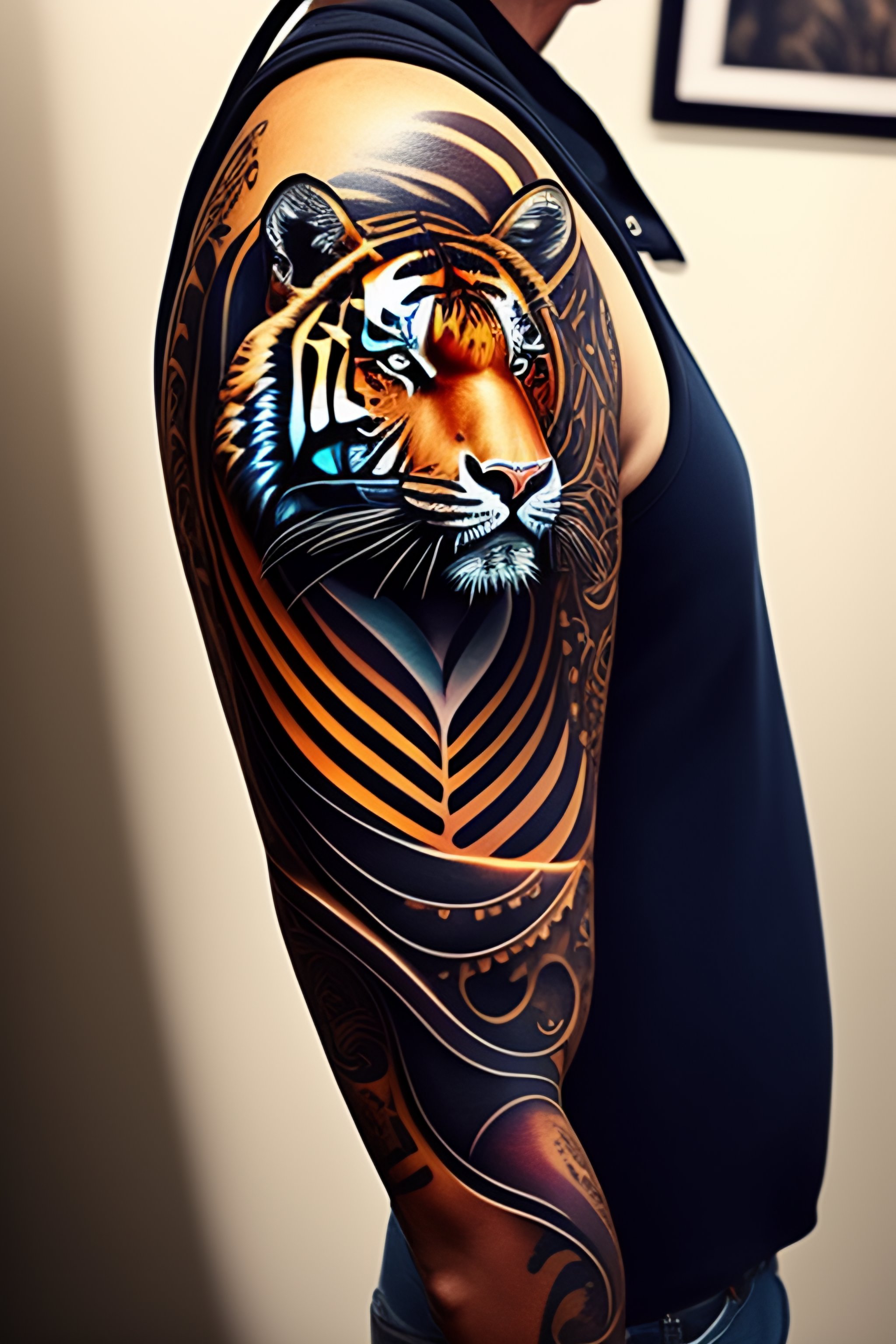 Lexica - Tiger person, giving a classic tattoo
