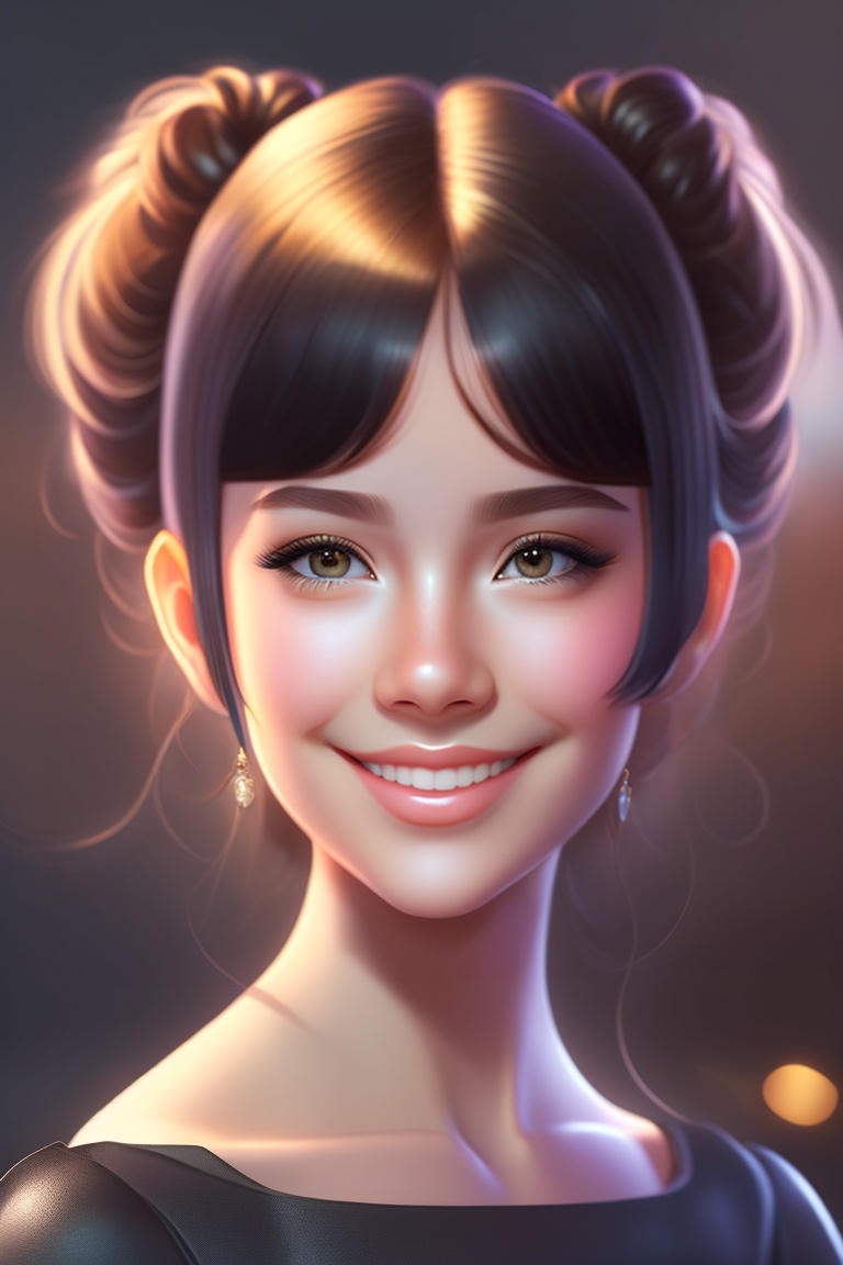 Lexica - A cute light thin girl with smooth black hair till torso, a ...