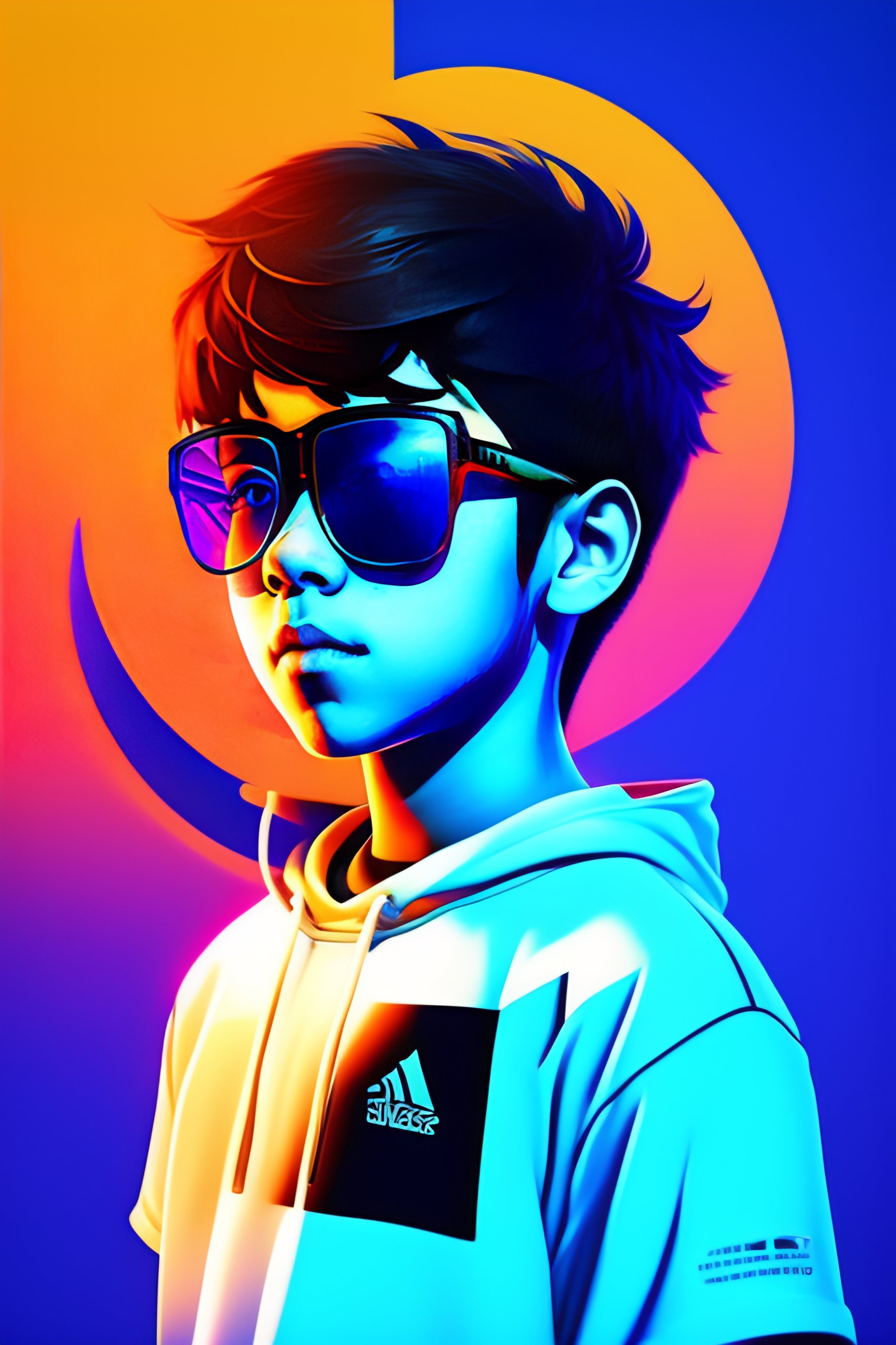 Lexica - Logo style, a silhouette of a gamer boy, cartoon style, blue ...