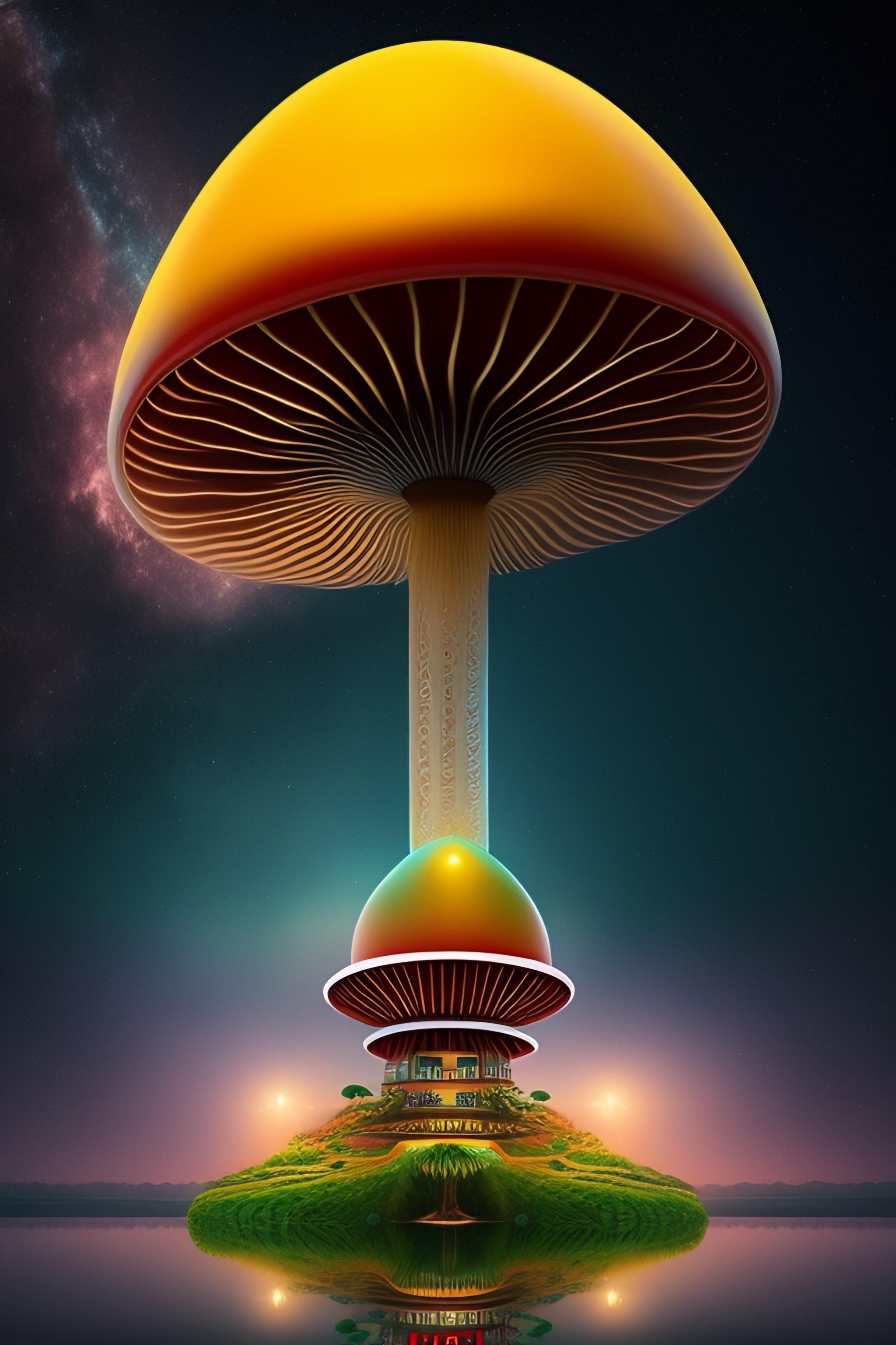 Lexica - Alien ufo mushroom human