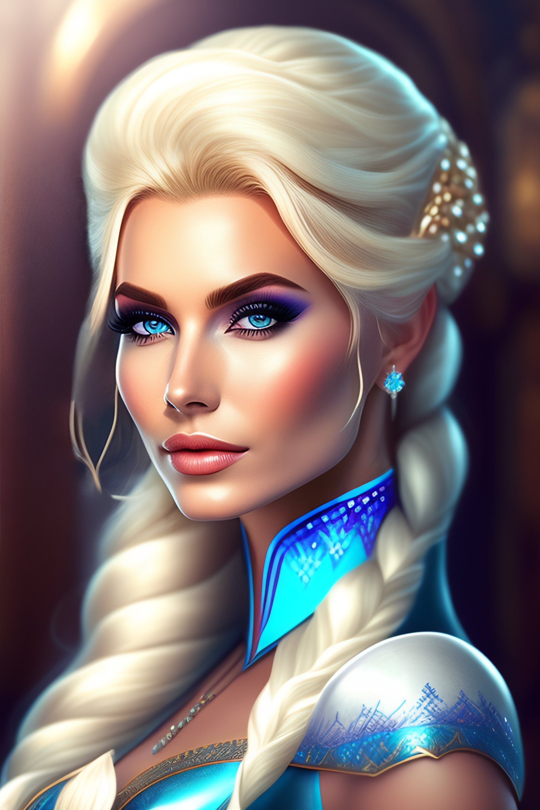 Lexica - Beautiful yung women, epic fantasy, Elsa from frozen, royal dress