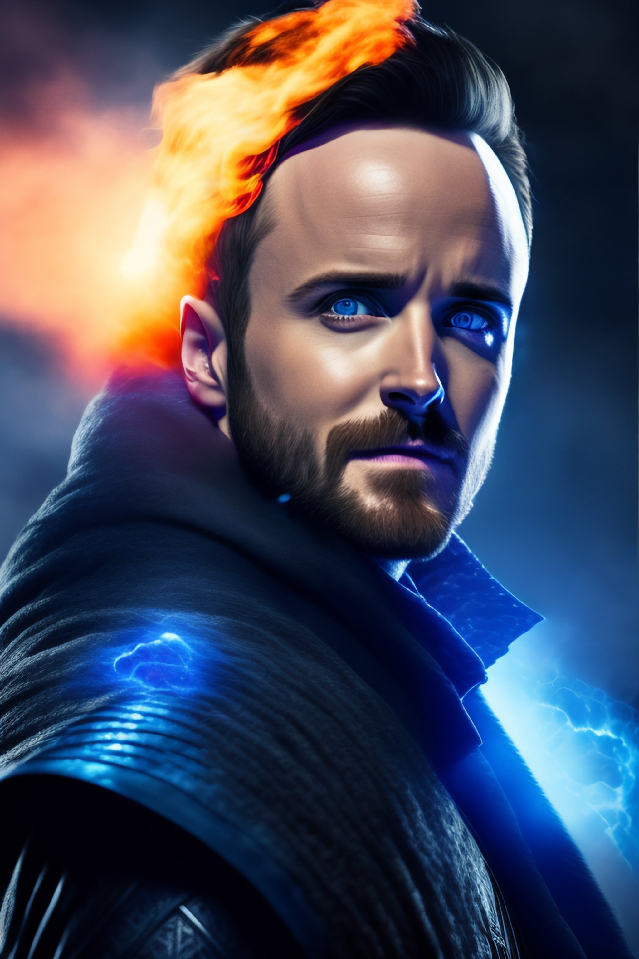 Lexica - Aaron Paul with magical powers and glowing eyes, game of ...