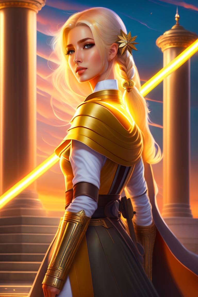 Lexica - Ivanka Trump is a jedi with a lightsaber in right hand, Greek ...