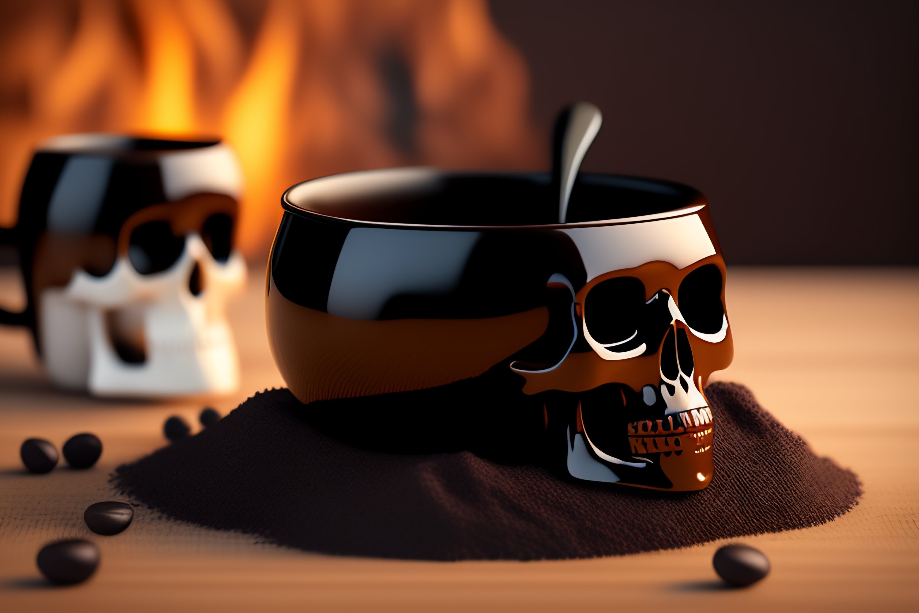 Lexica - Coffee skull cup, hyper realistic