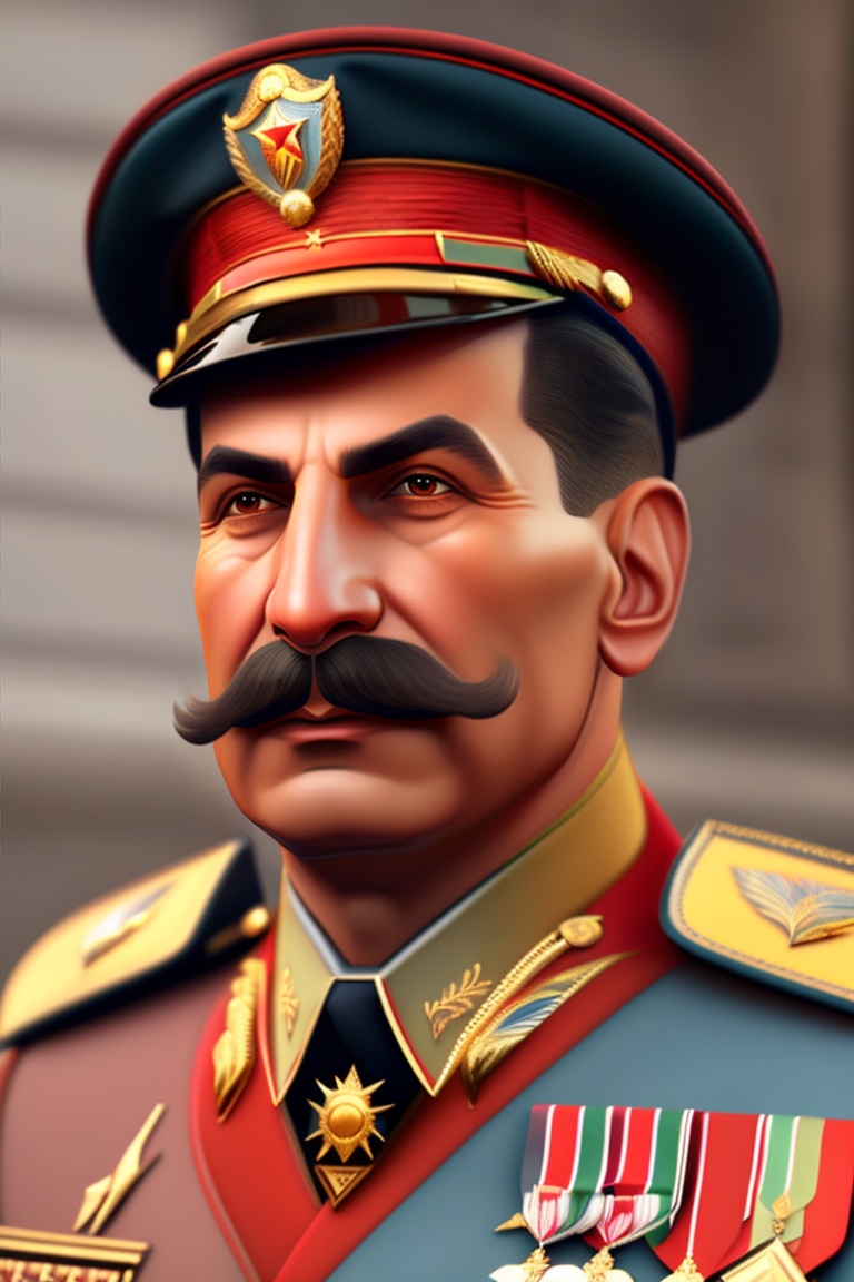 Lexica - Joseph Stalin looking at the camera, high resolution
