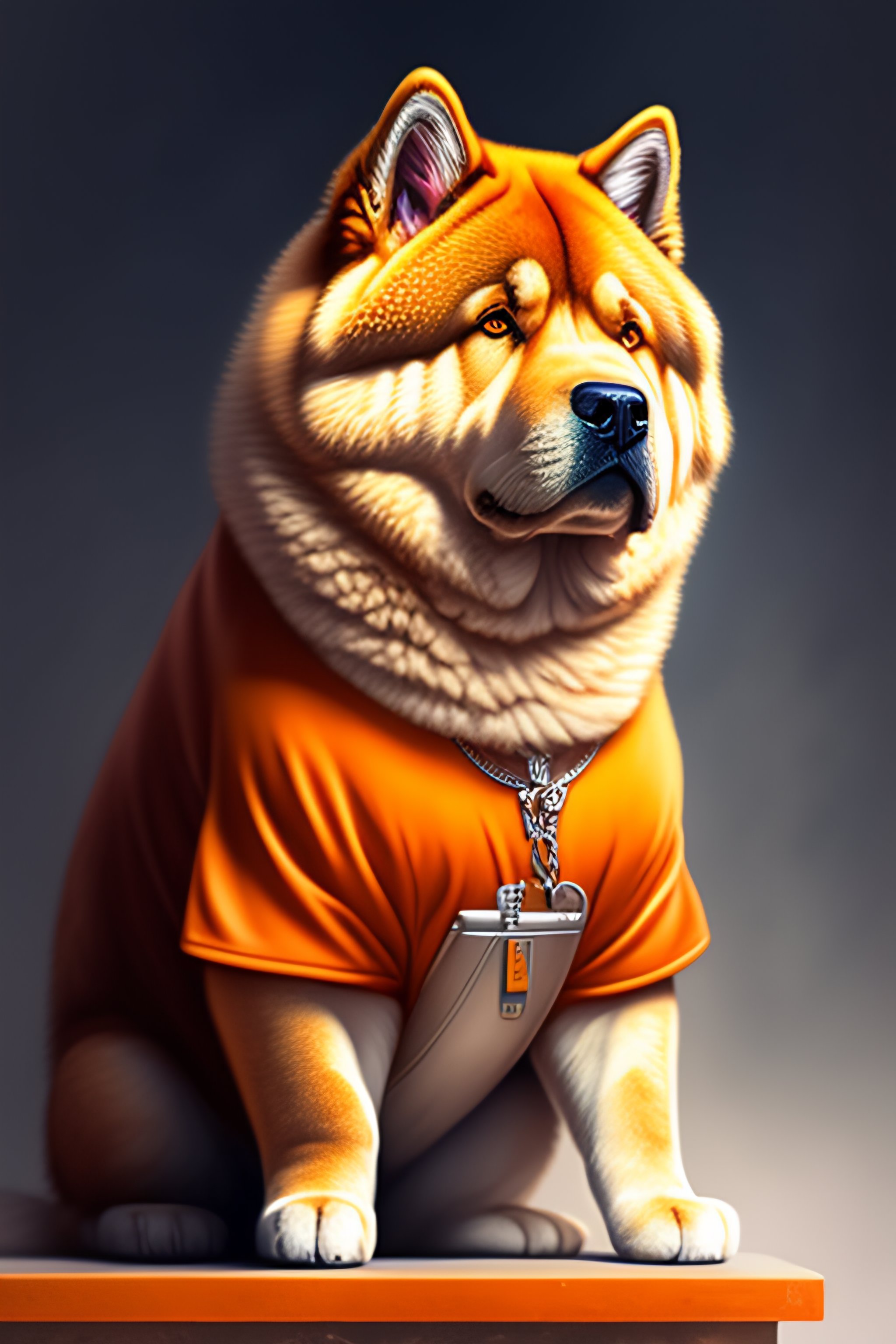 Lexica - Anthropomorphic photo of a Chow Chow dog as a prisoner in a ...