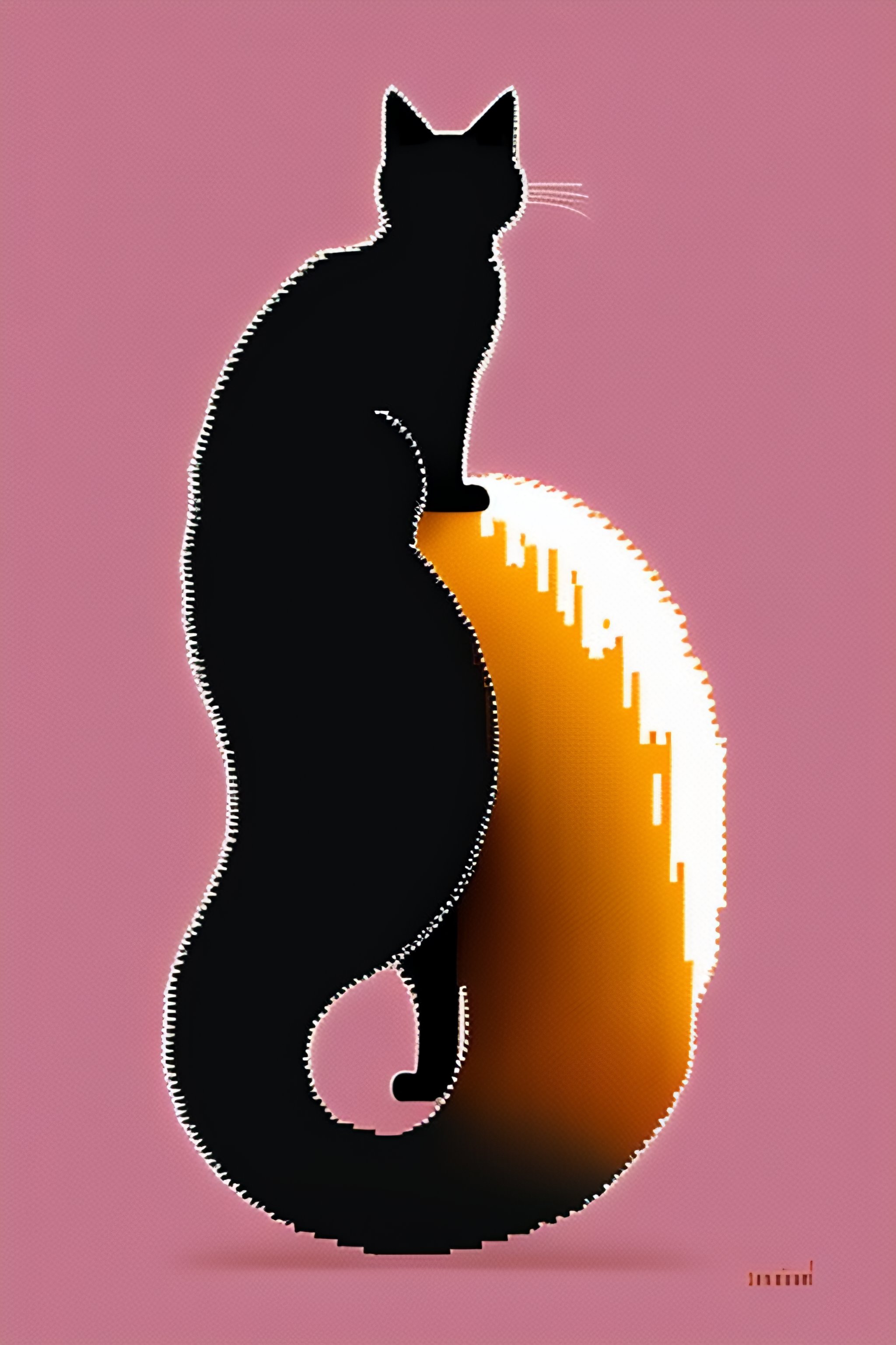 Lexica - A cat, viewed from behind, tail up. pixel art
