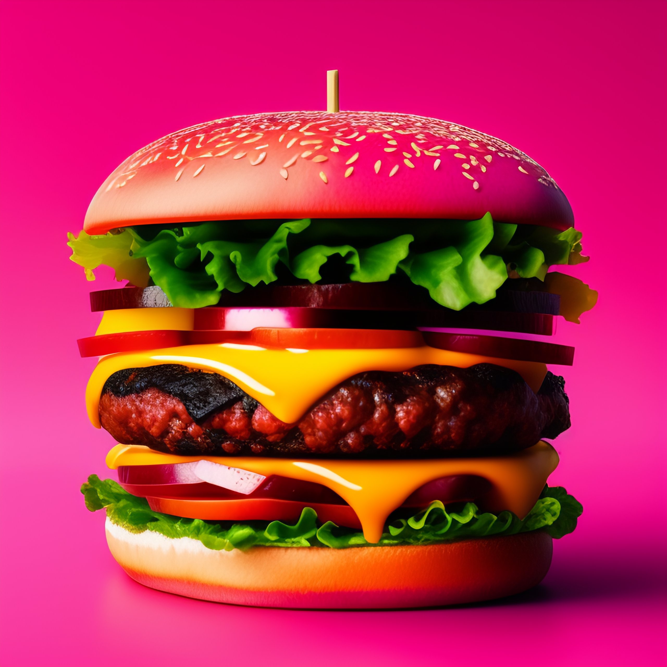 Lexica - Burger colorway, pink cloud background