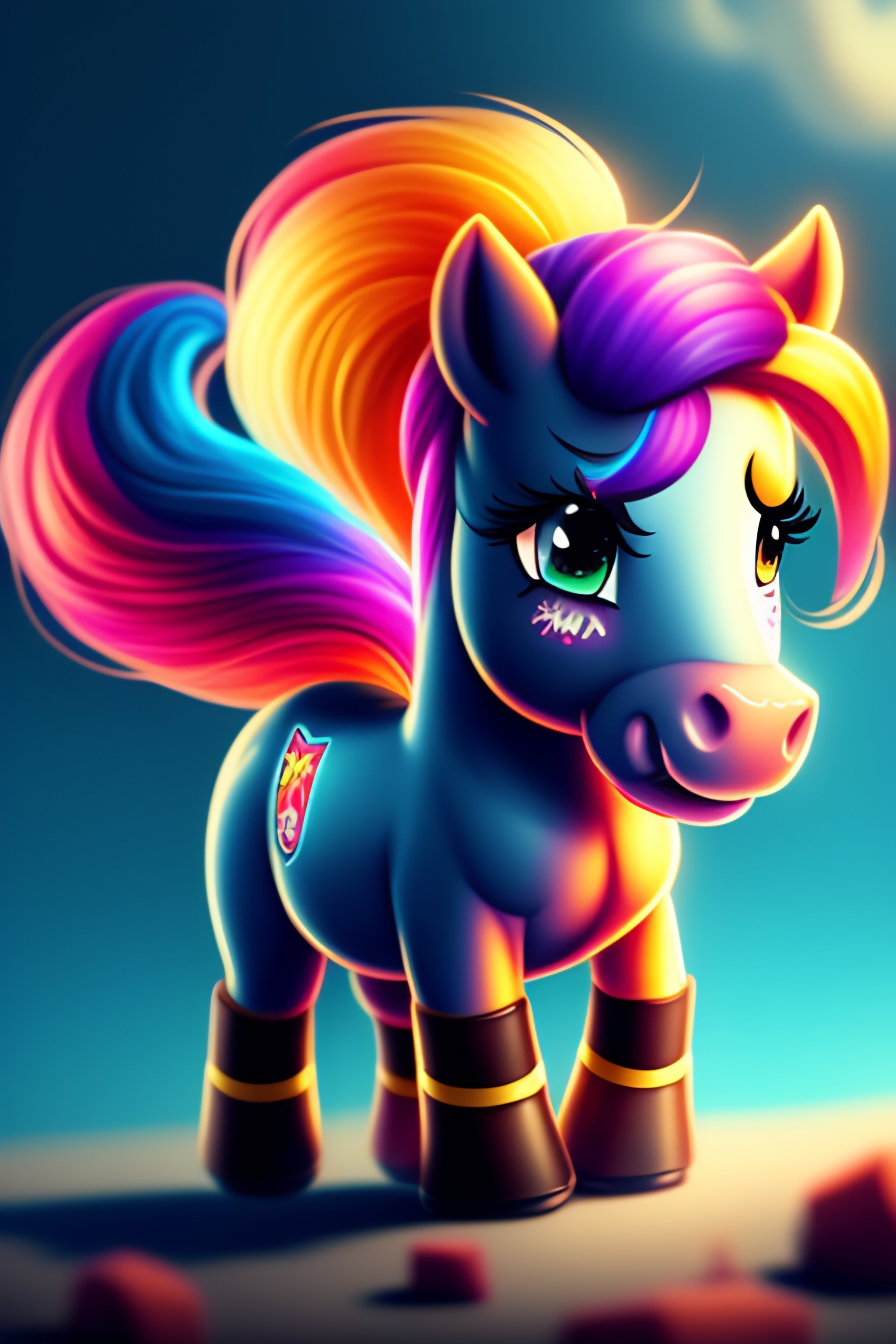 Lexica - Cute adorable little pony with wielding a rocket-launcher ...