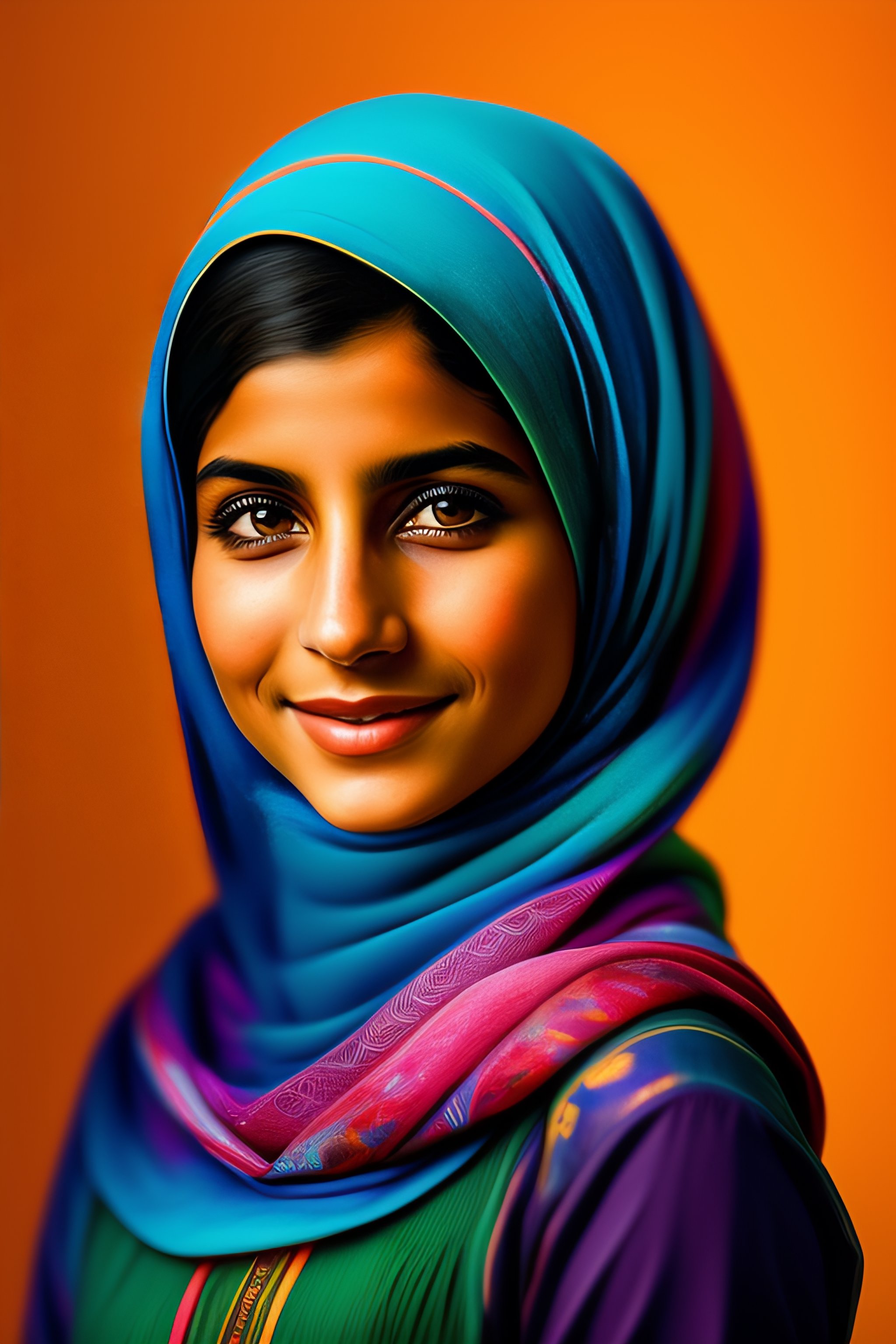 Lexica - Portrait of a muslim painter girl in a patriarchal society ...