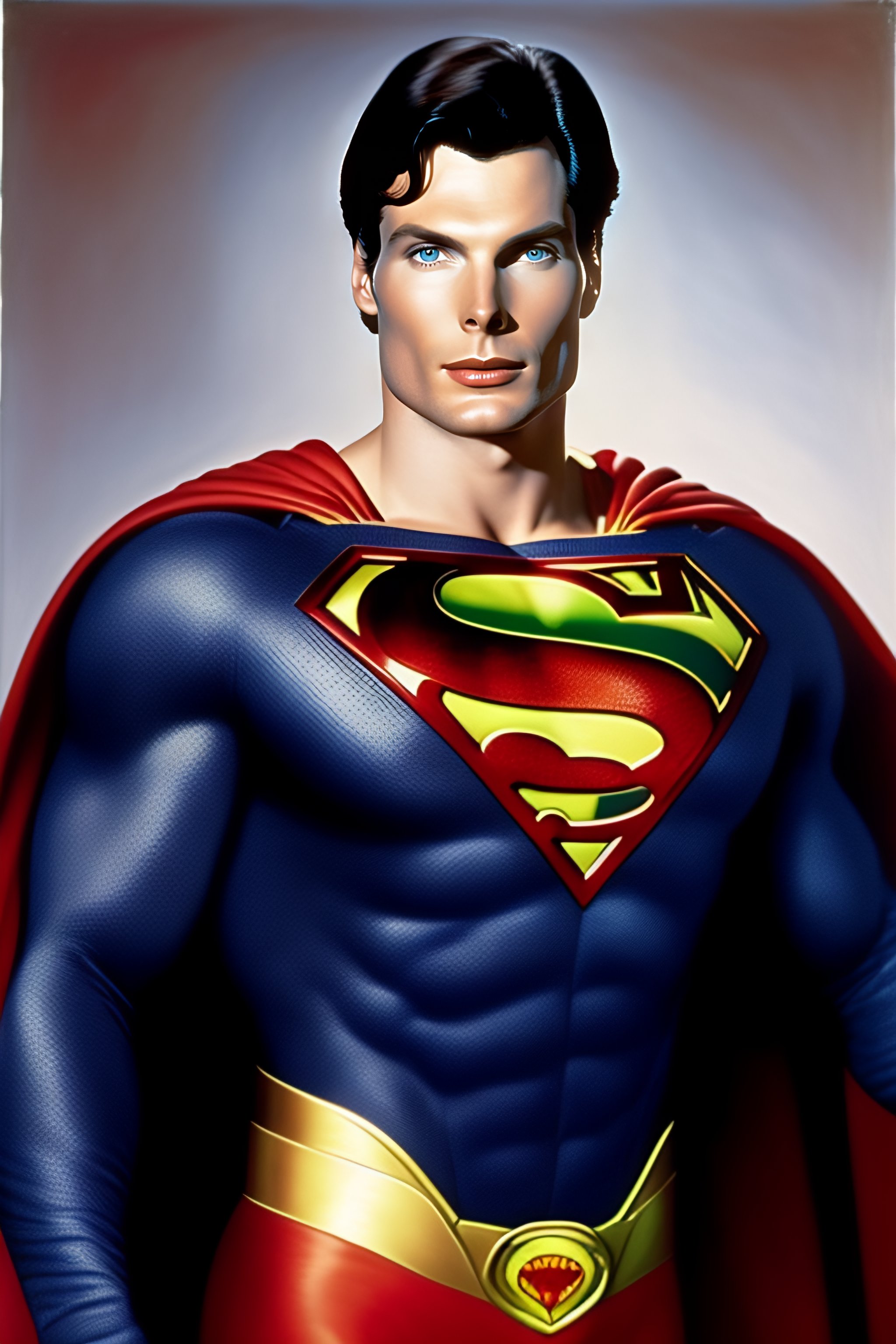 Lexica - A portrait of Christopher Reeve using suspenders and jeans and ...