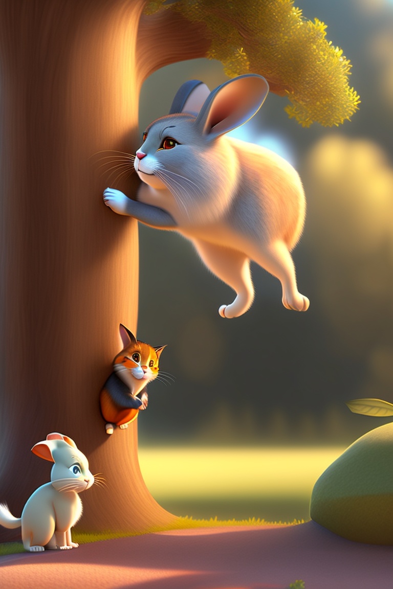 Lexica - The rabbit used its agility to climb up the tree, while the ...
