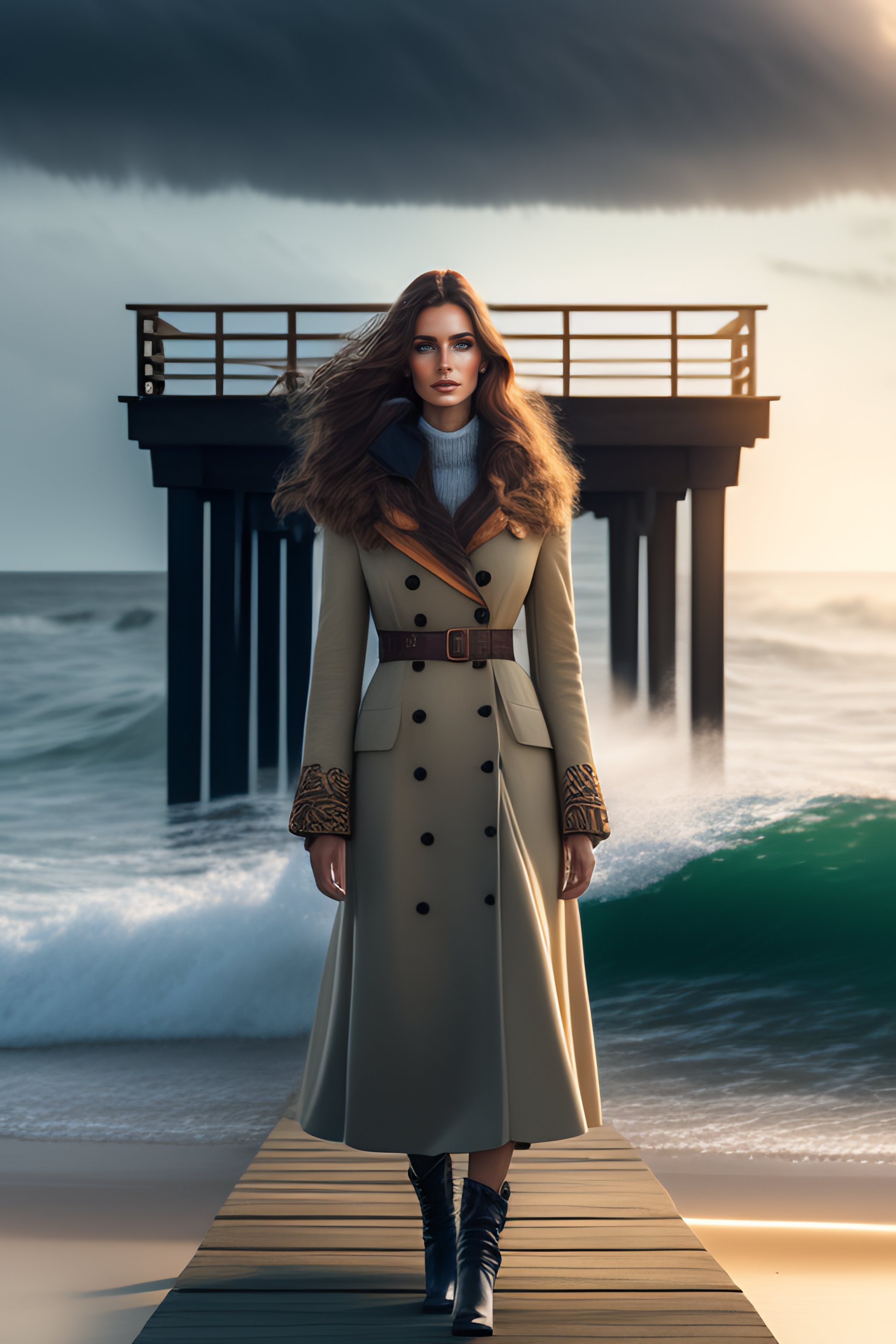Lexica - Massive storm brewing in the sea, wooden old jetty extending ...