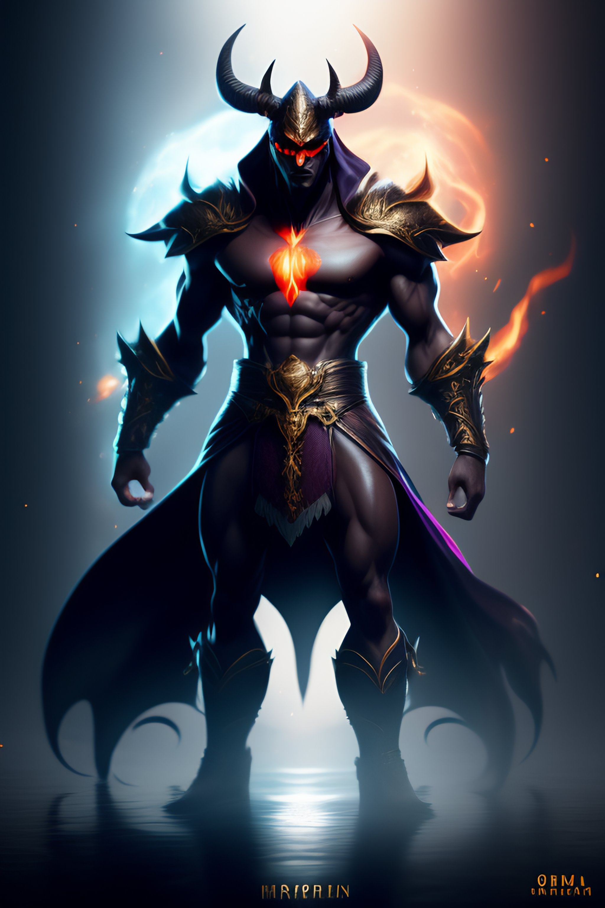 Lexica - Hyper realistic demon, full body, splashart style