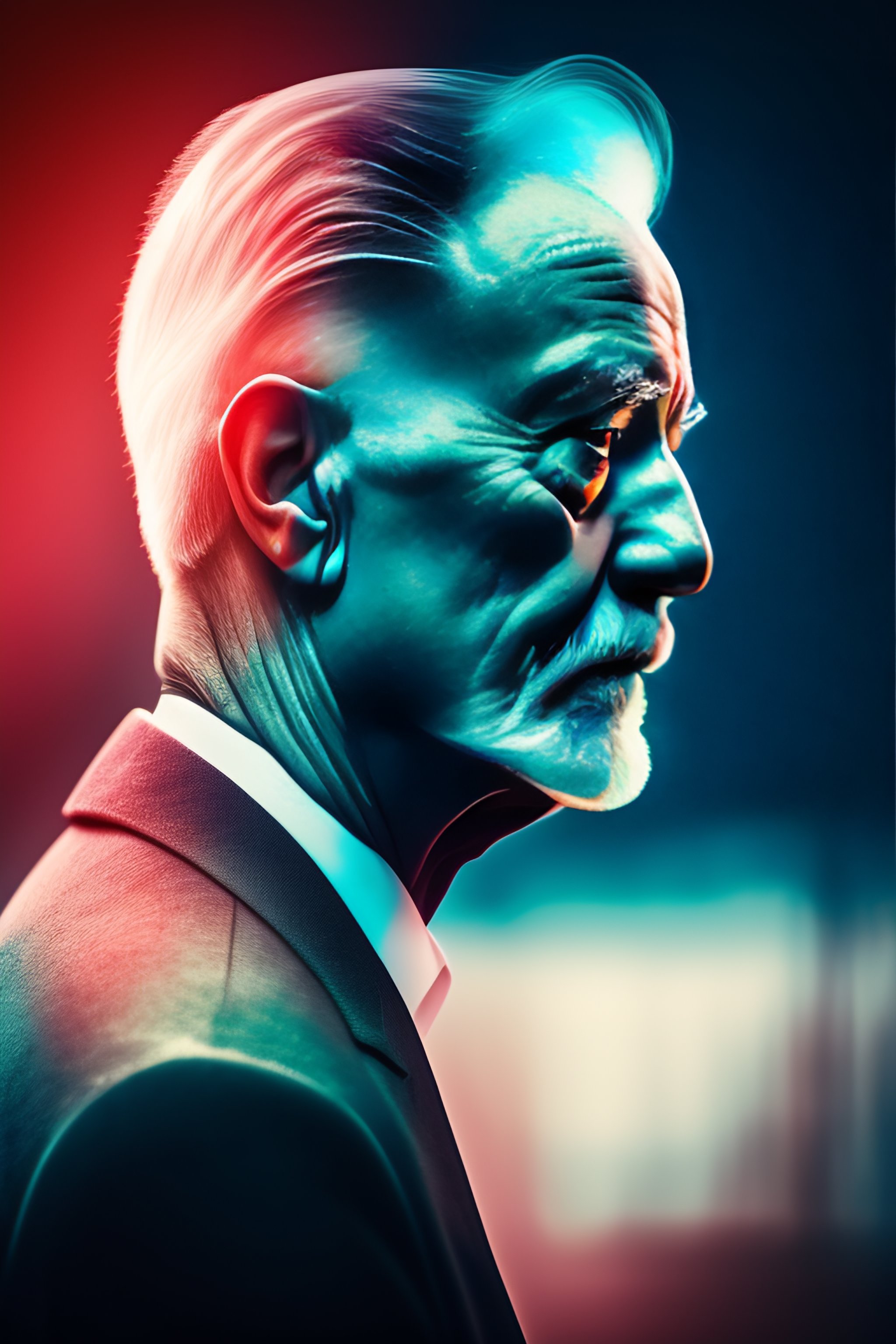 Lexica - Glitchy cover, monocolor, oldman shadow portrait, --no text ...