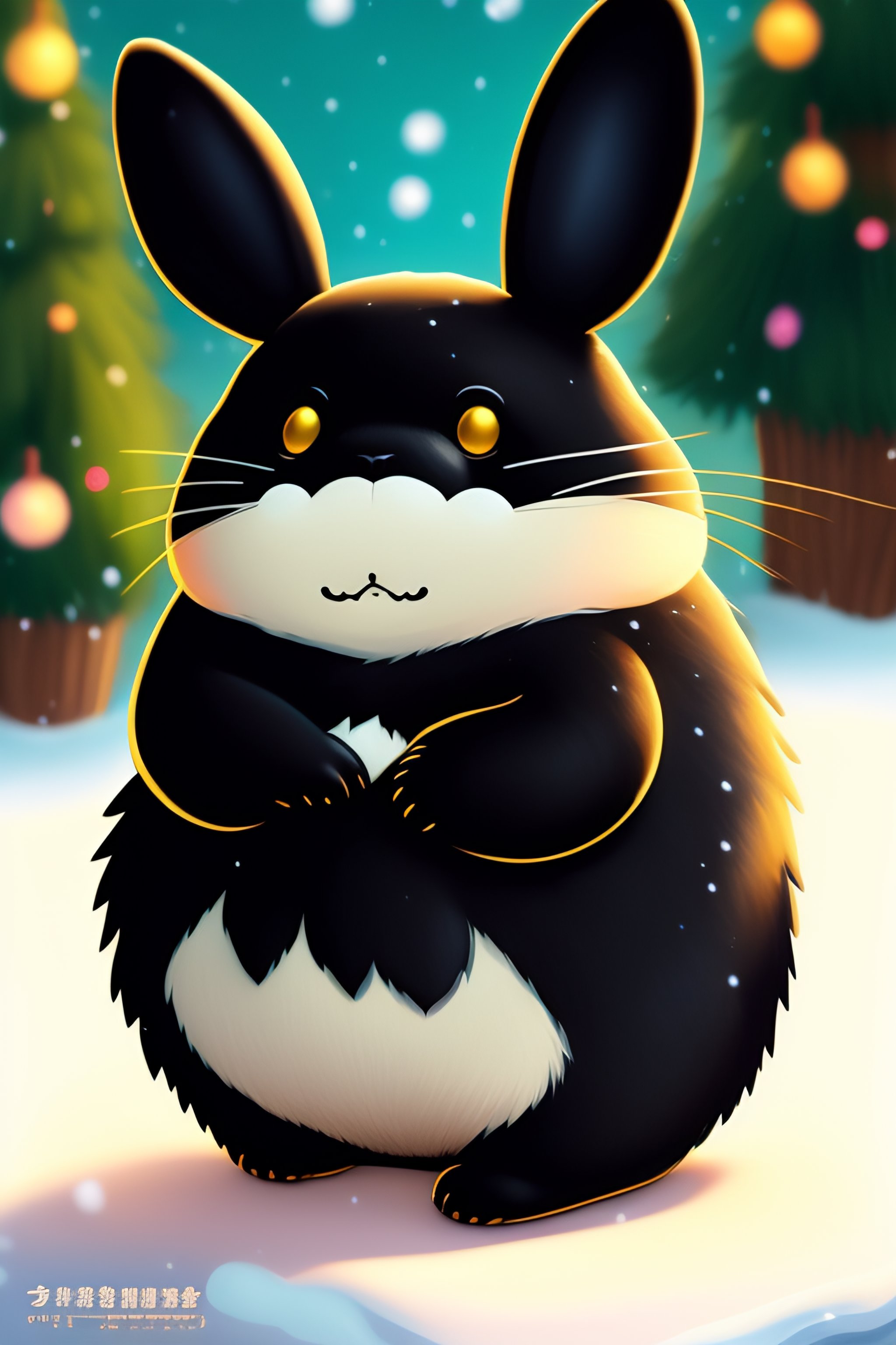 Lexica - Black rabbit in the style of the anime "My neighbor Totoro ...