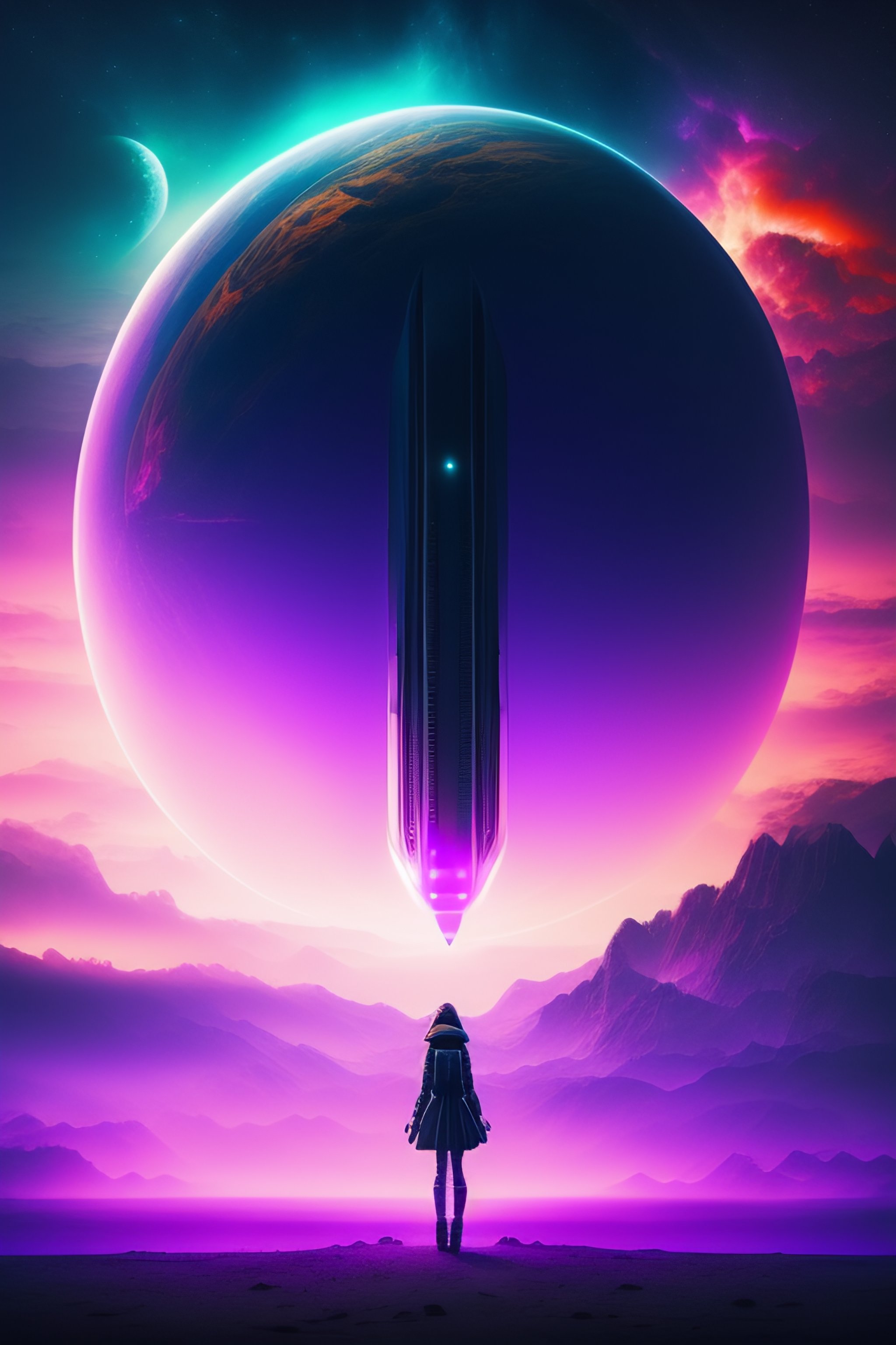 Lexica - Distopic future, alien space ship above the sky, earth as a ...