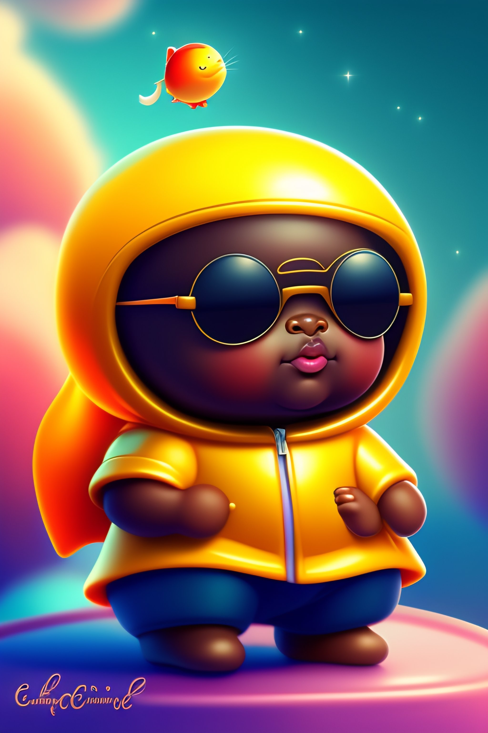Lexica - Cute and adorable cartoon Stevie Wonder baby, fantasy ...