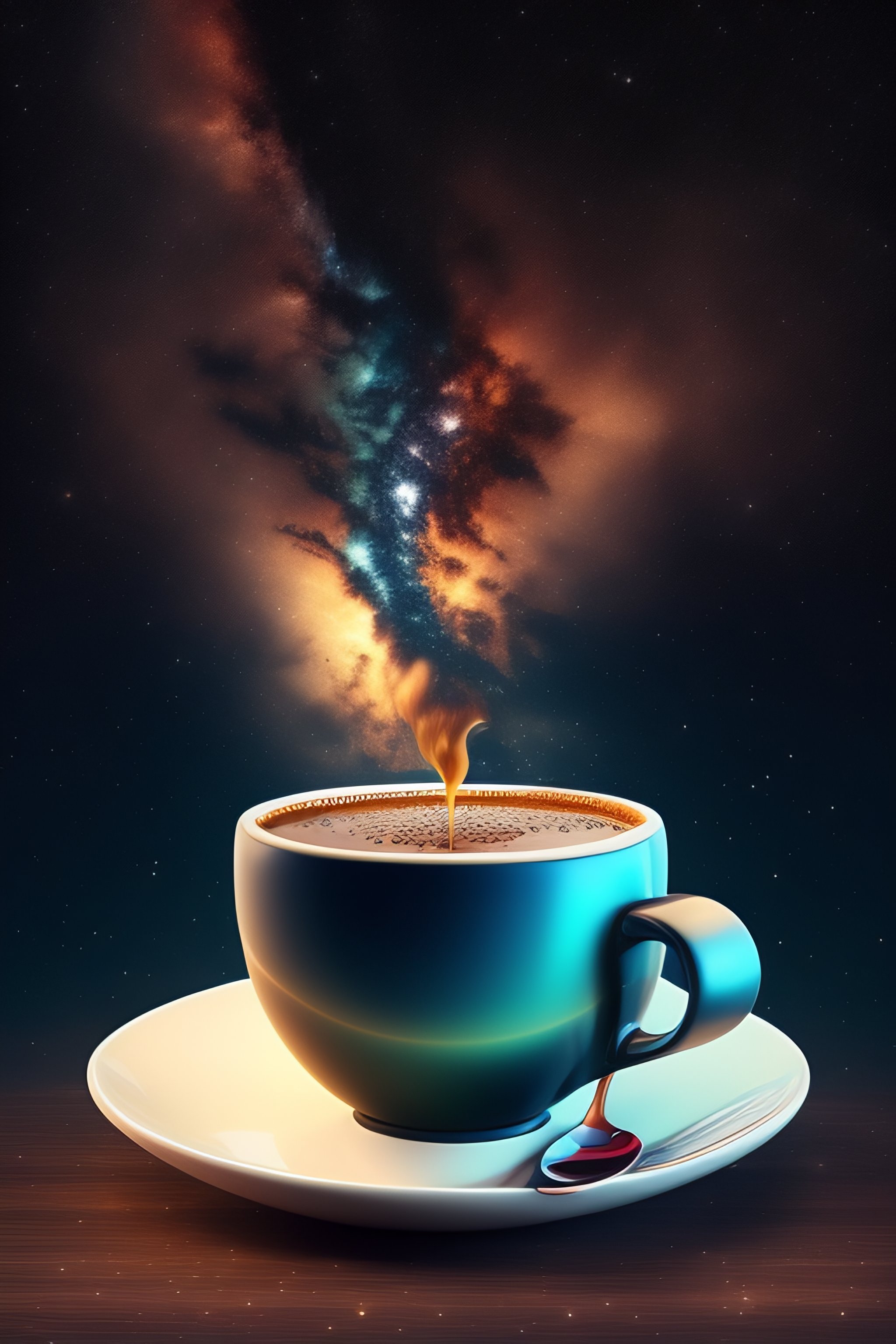 Lexica - A cup of cofee full of stars in it