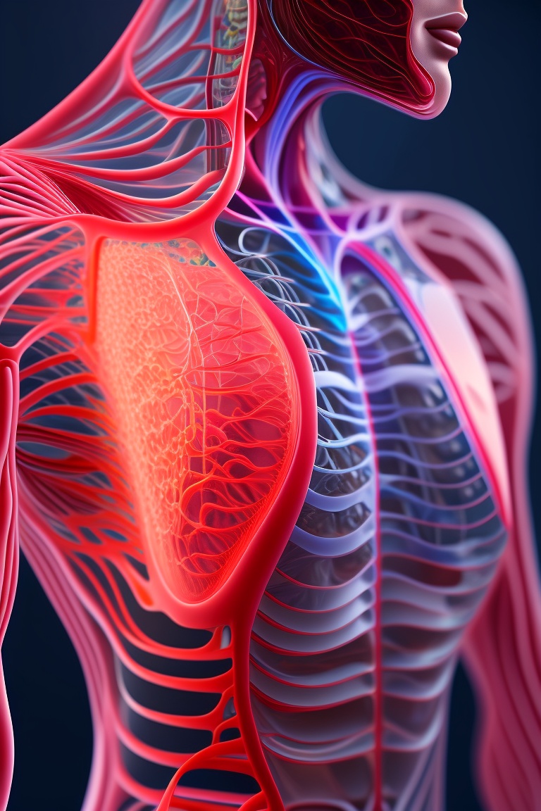 Lexica - Capture a detailed cutaway image of a human body, revealing ...