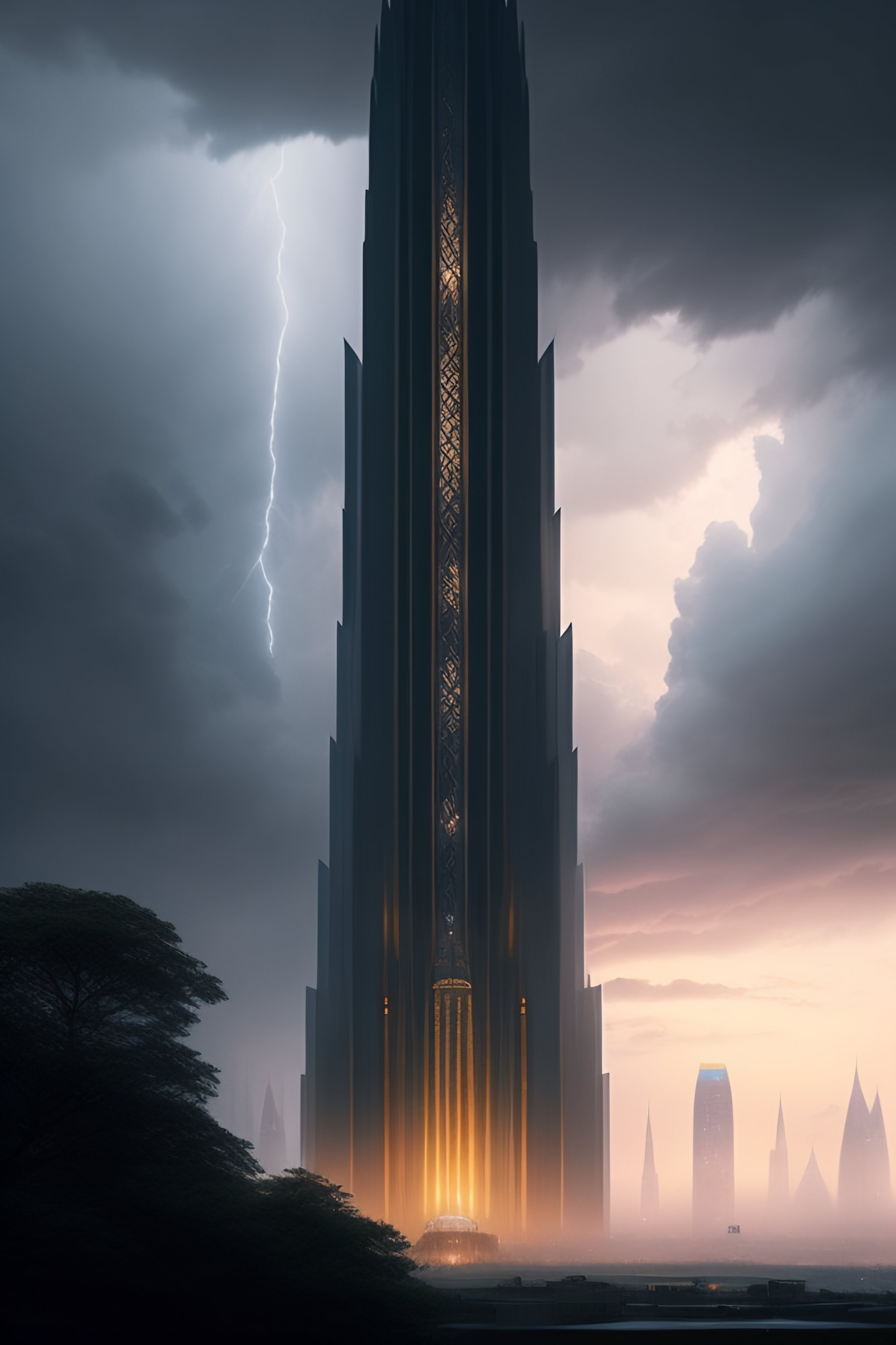 Lexica - A lonely and impossibly tall ominous gothic dark tower ...