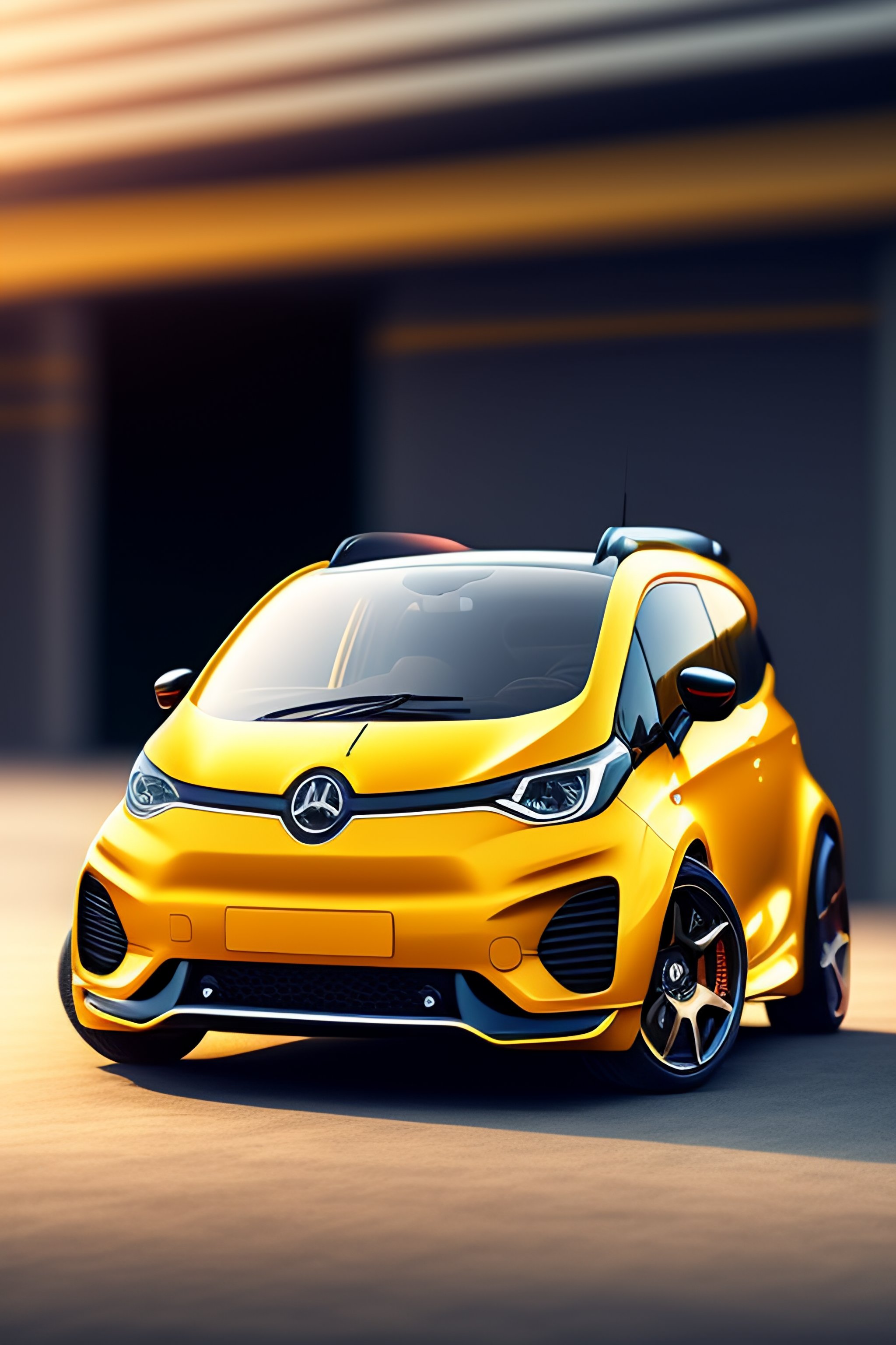 Lexica - A cute little car, in anime style, seen from behind