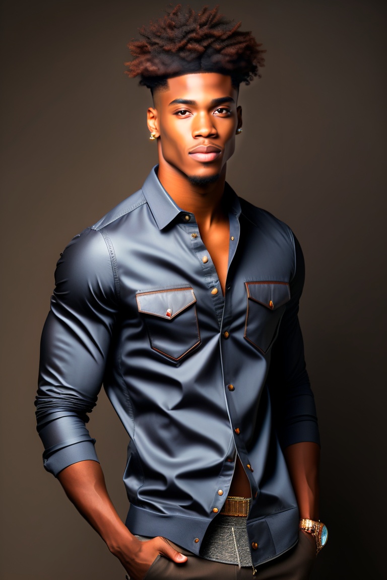 Lexica - Full body shot shoimg to pof head and shoes Young black man in ...