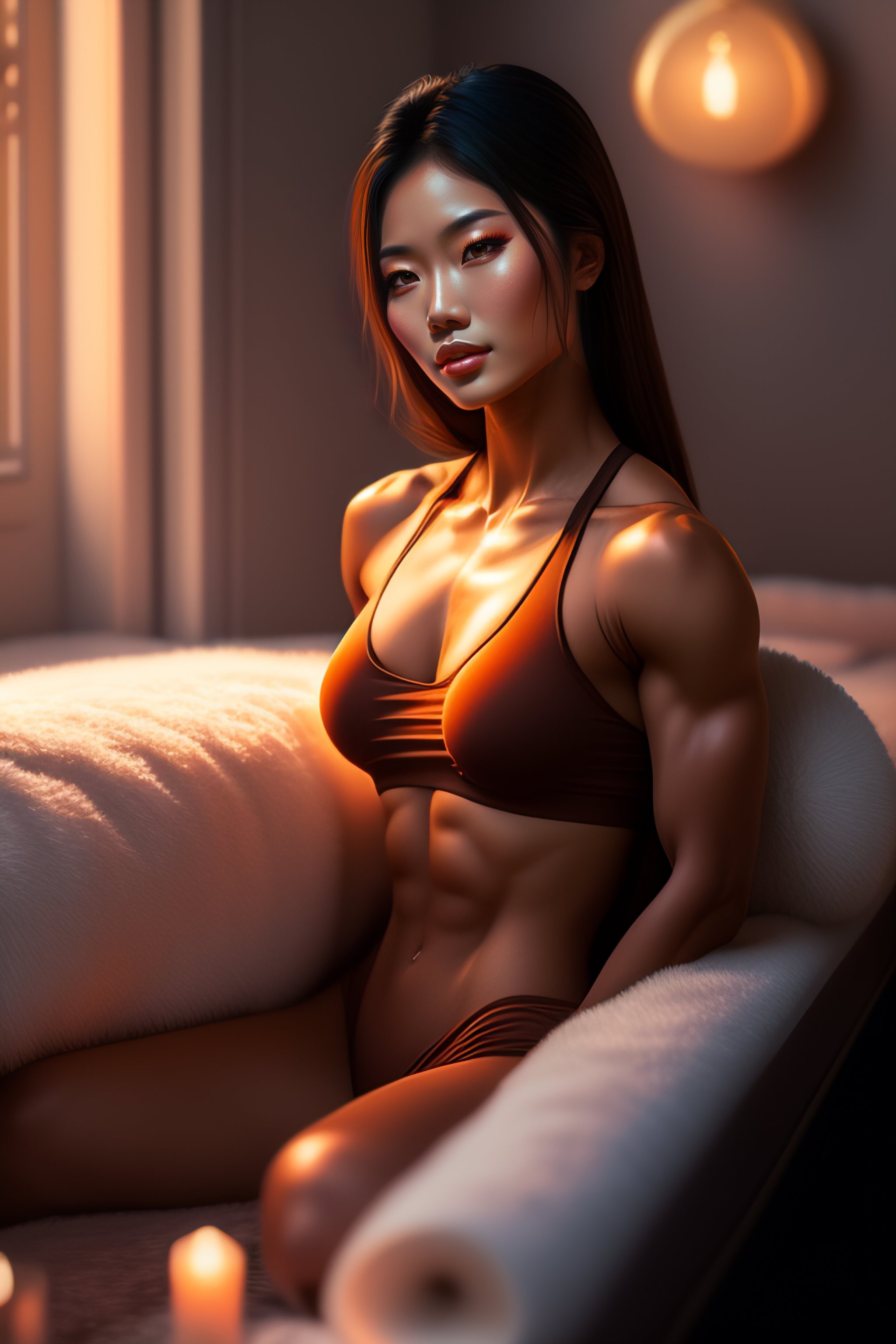Lexica - Stunning woman, Asian physique, cinnamon color skin, social media influencer, highly ...