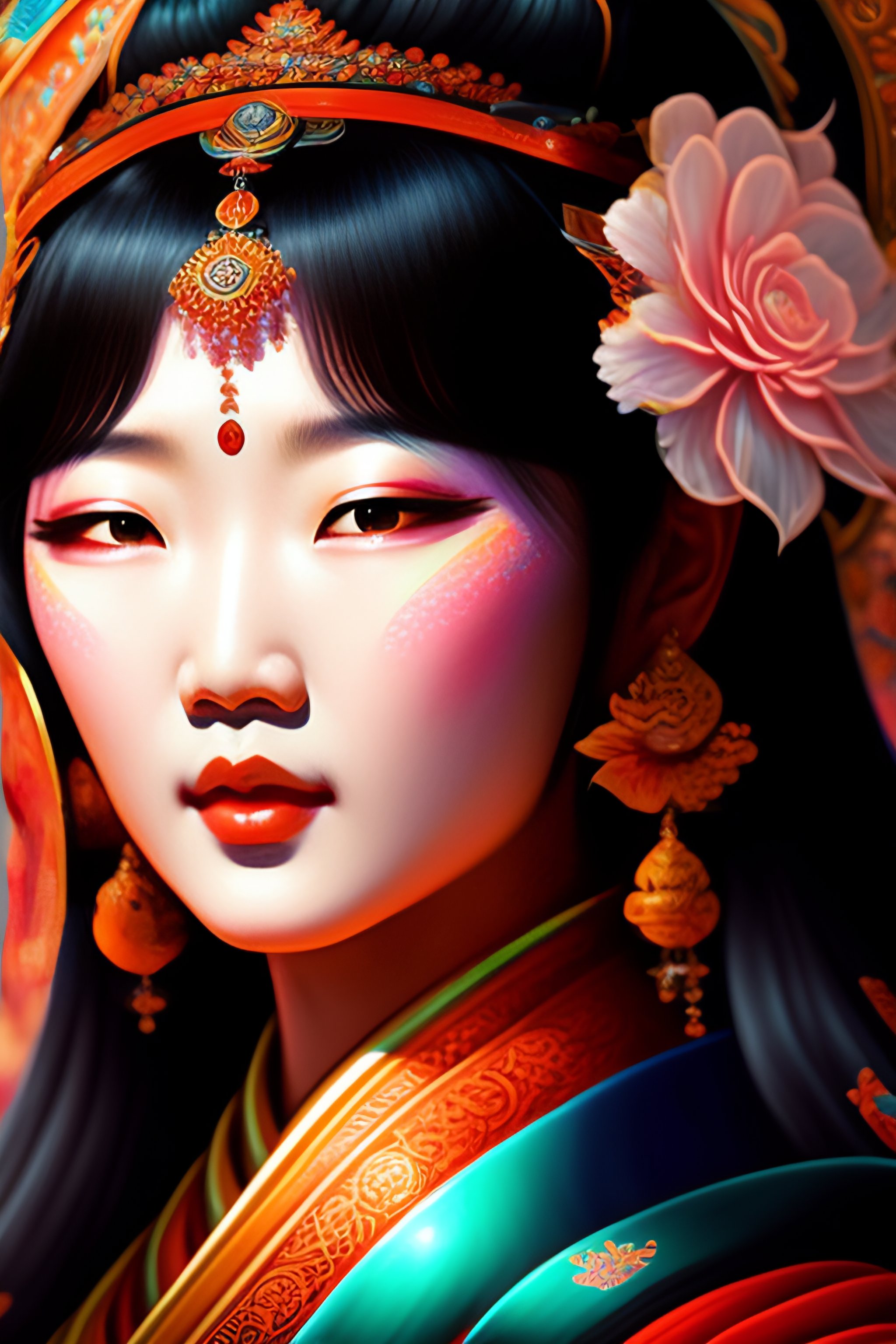 Lexica - Detailed paint of korean goddess, highly detailed paiting by ...