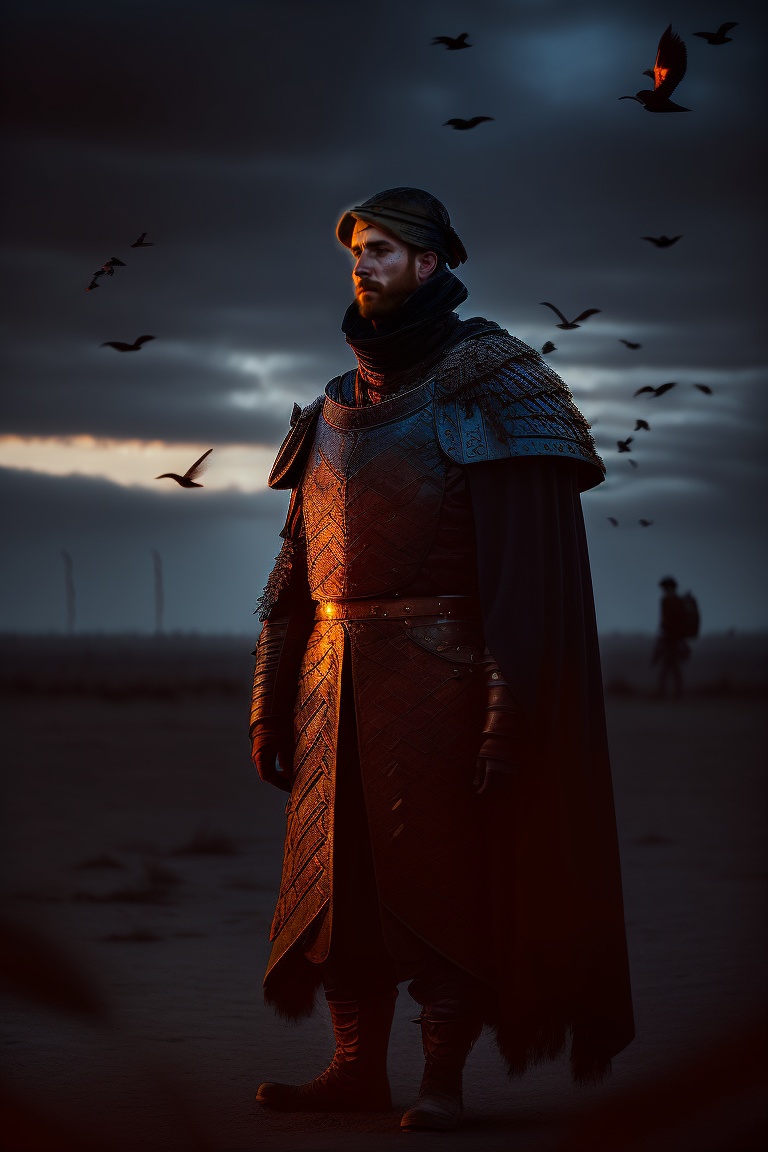 Lexica - An image of a battle-scarred soldier, braving the aftermath of ...