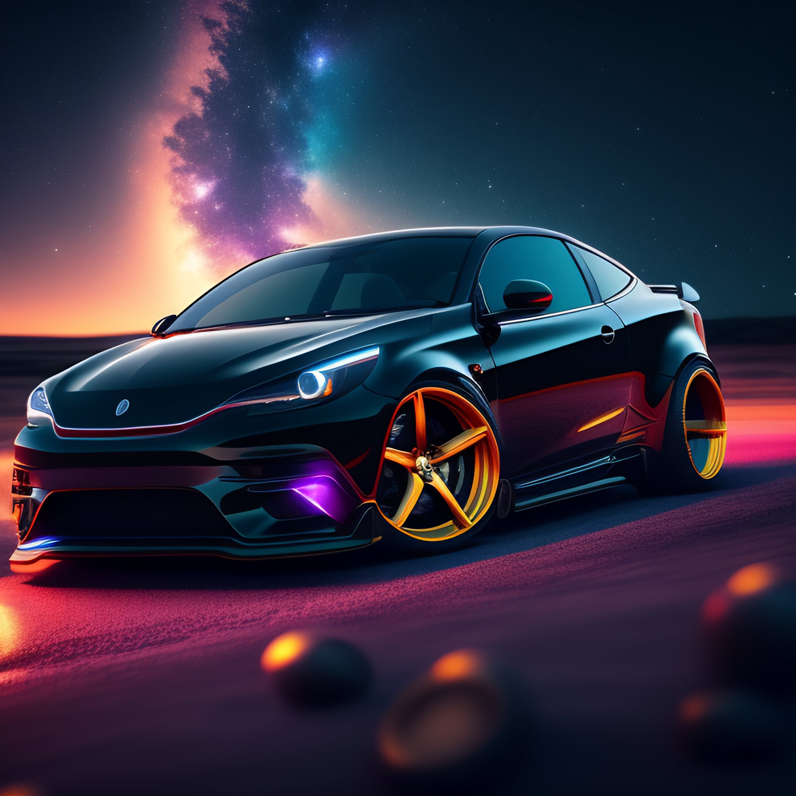 Lexica - Beautiful image of many car tires floating in the dark deep ...