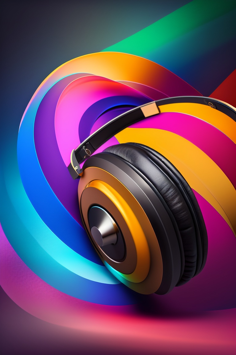 Lexica - Eye-catching image of headphones or a speaker, along with a ...