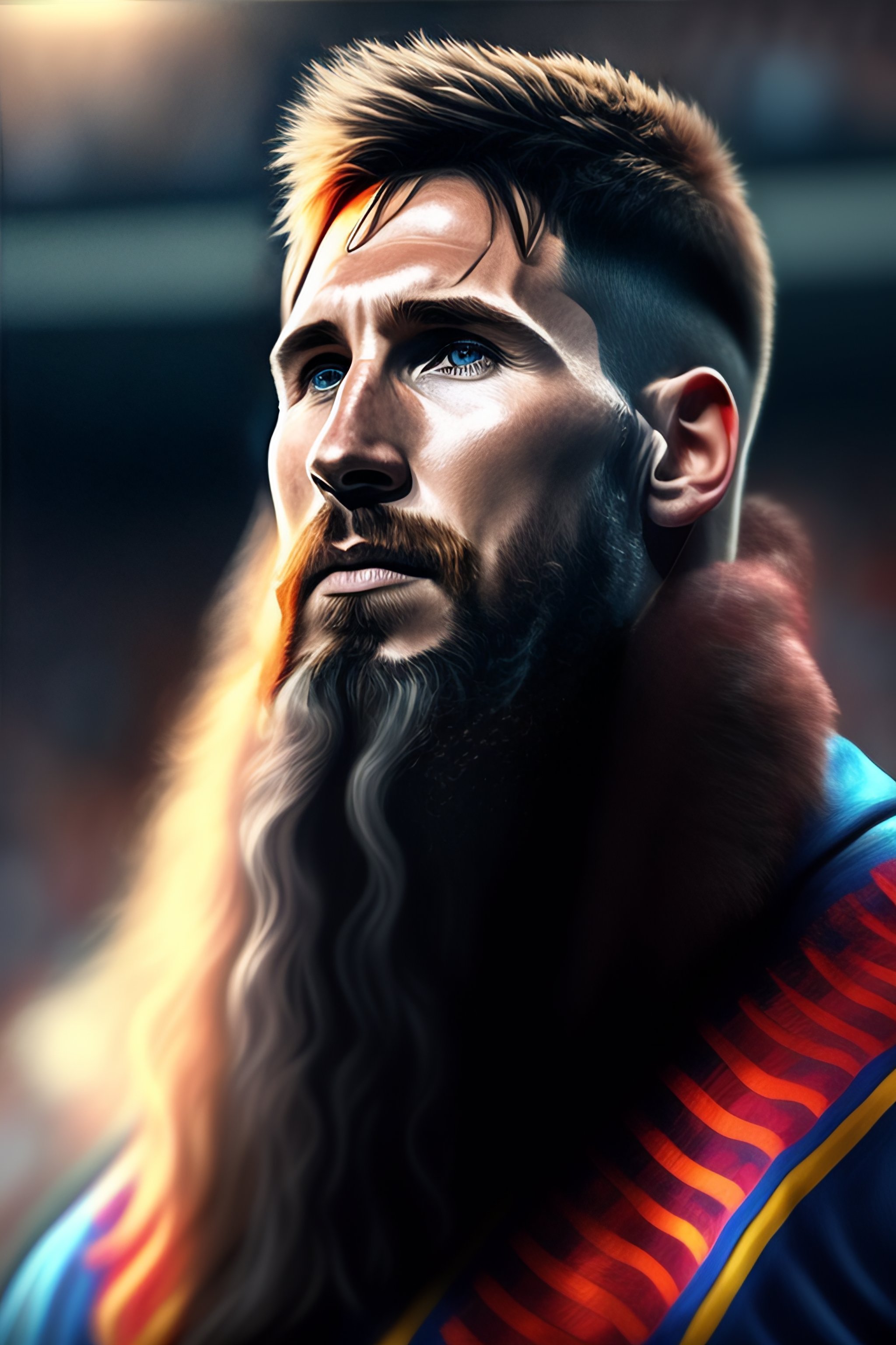 Lexica - Messi as a Viking, detailed digital art, trending on Artstation
