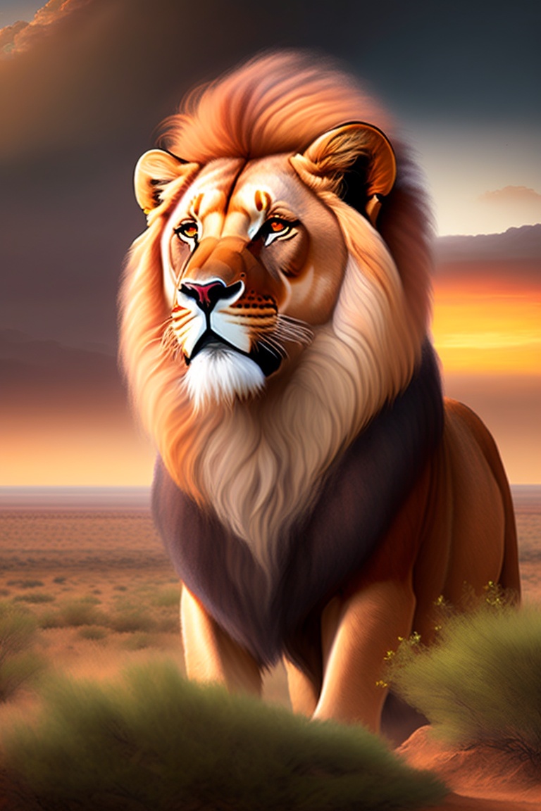 Lexica - And so, the story of Simba, the courageous lion who braved ...