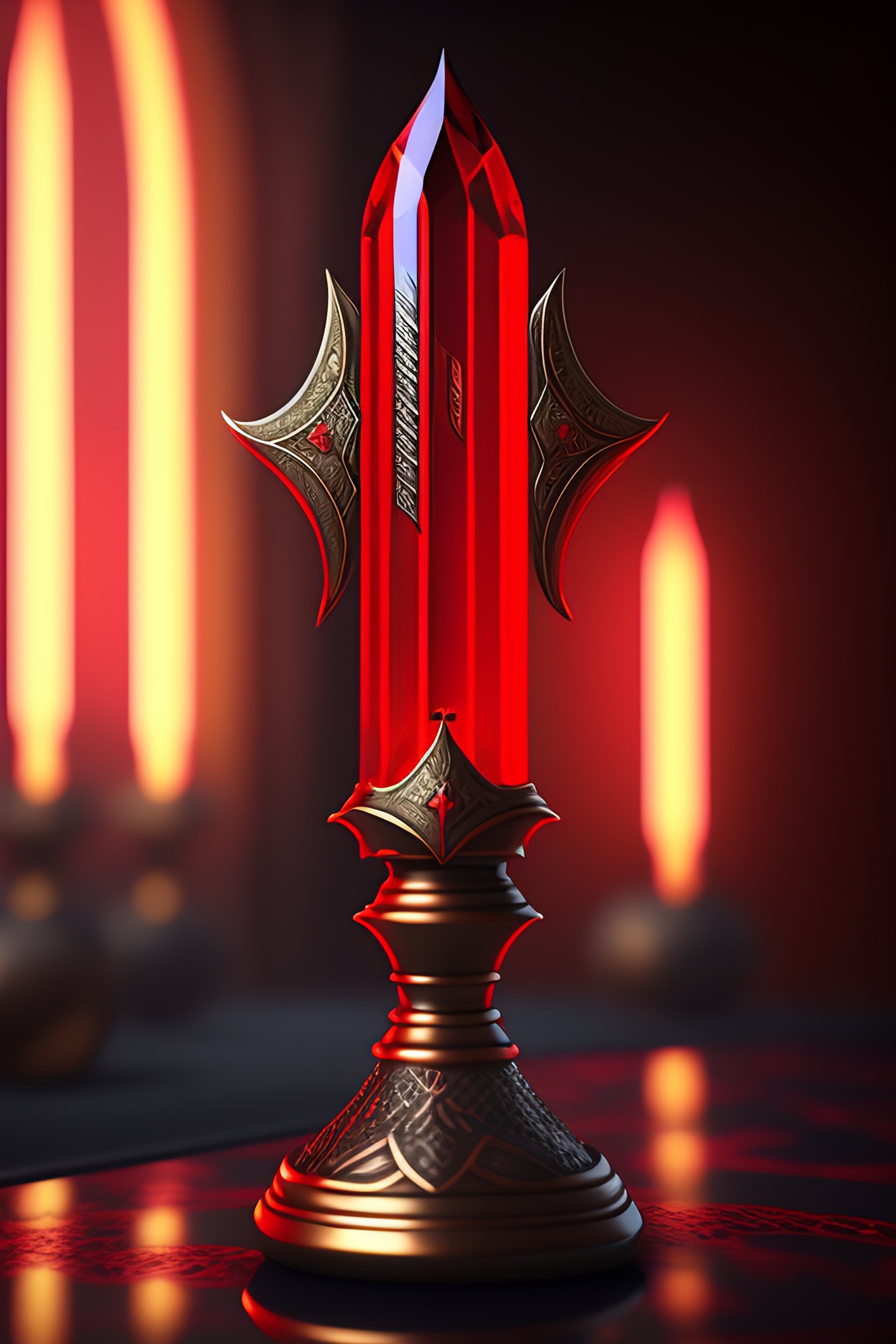 Lexica - Fantasy longsword made of transparent red glass, evil magic ...