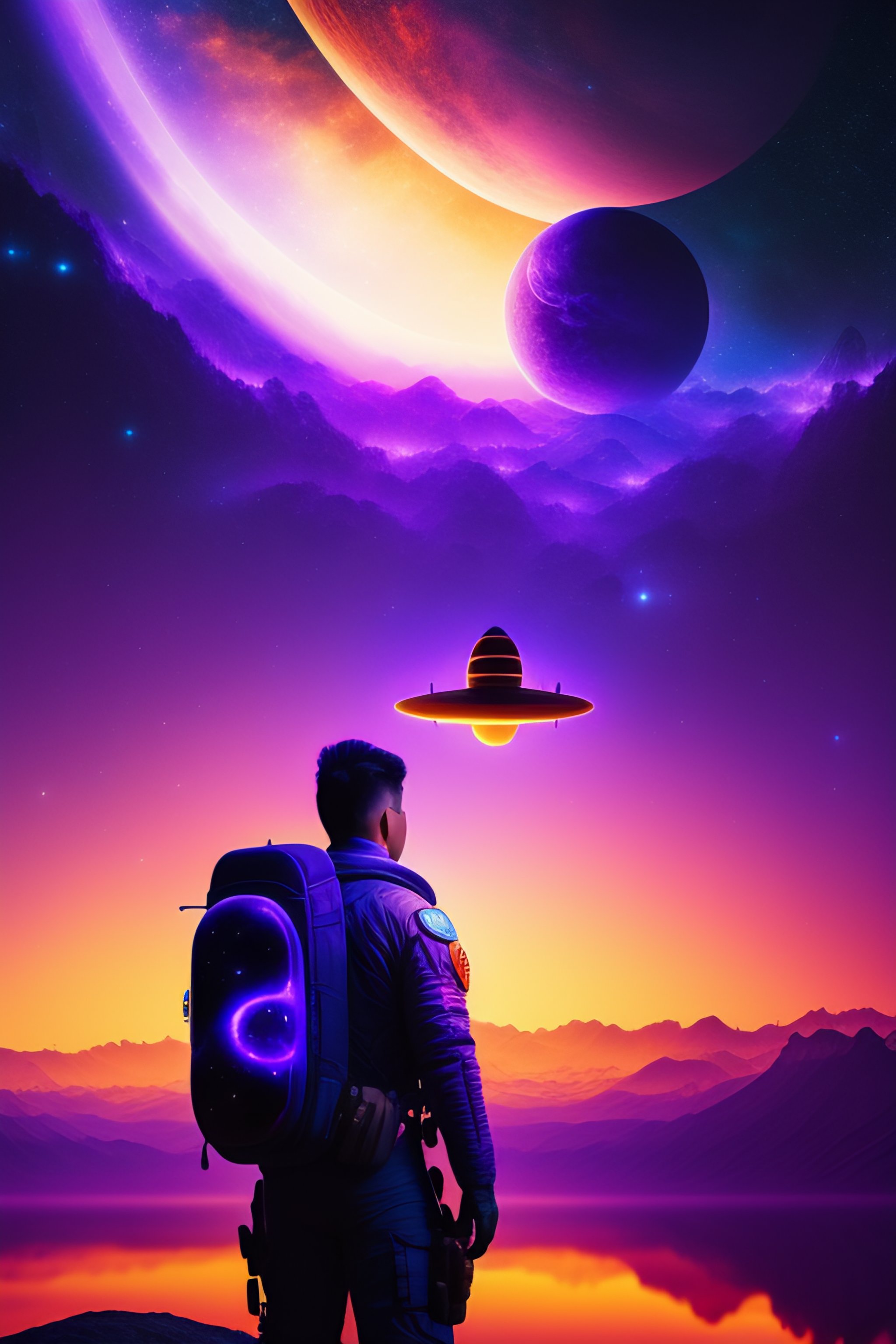 Lexica - A fantastic space scene, in a magnificent planet, an ...