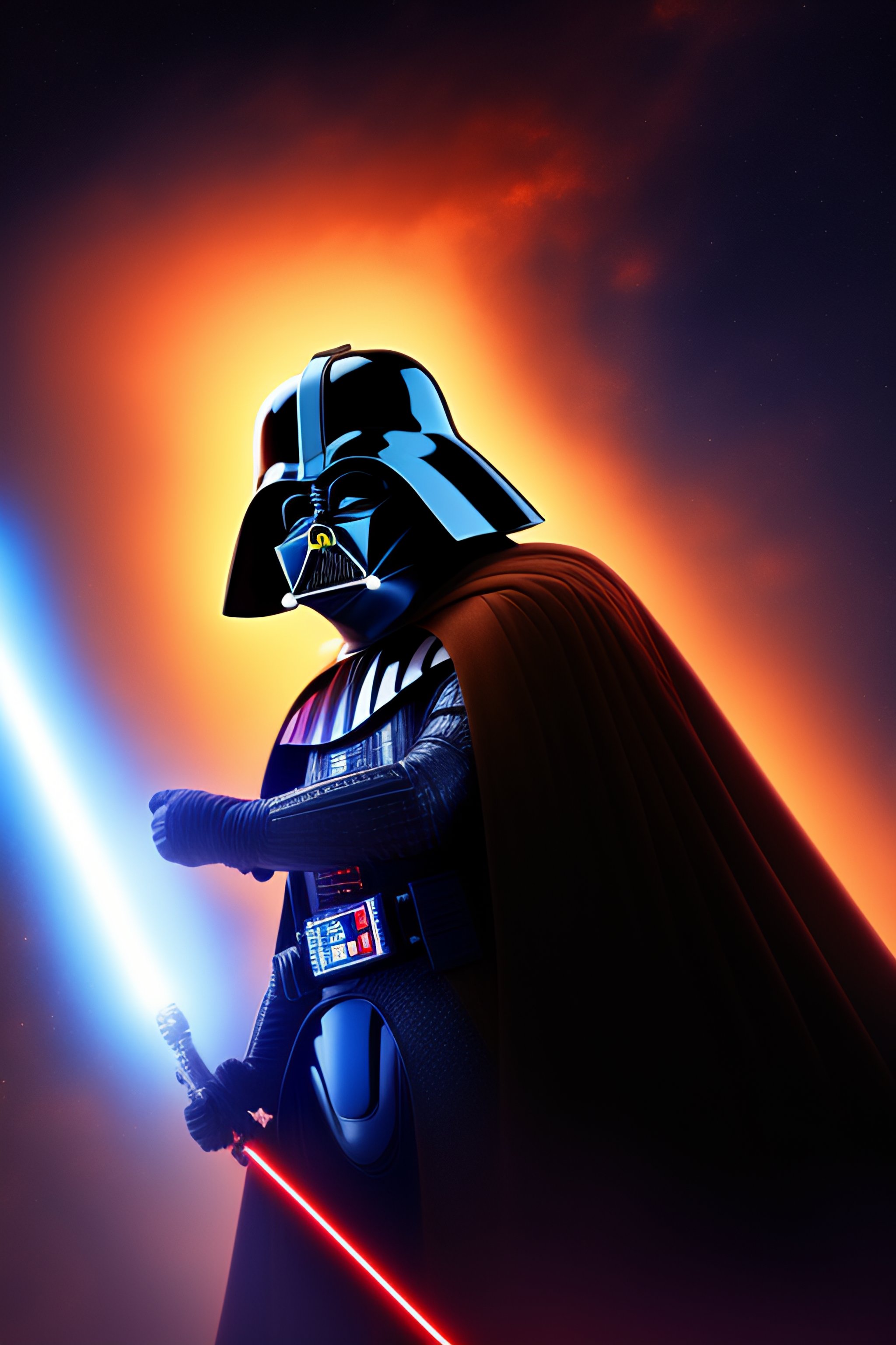 Lexica - Cute, Darth Vader, fight, attack, Anikin sky walker, anime