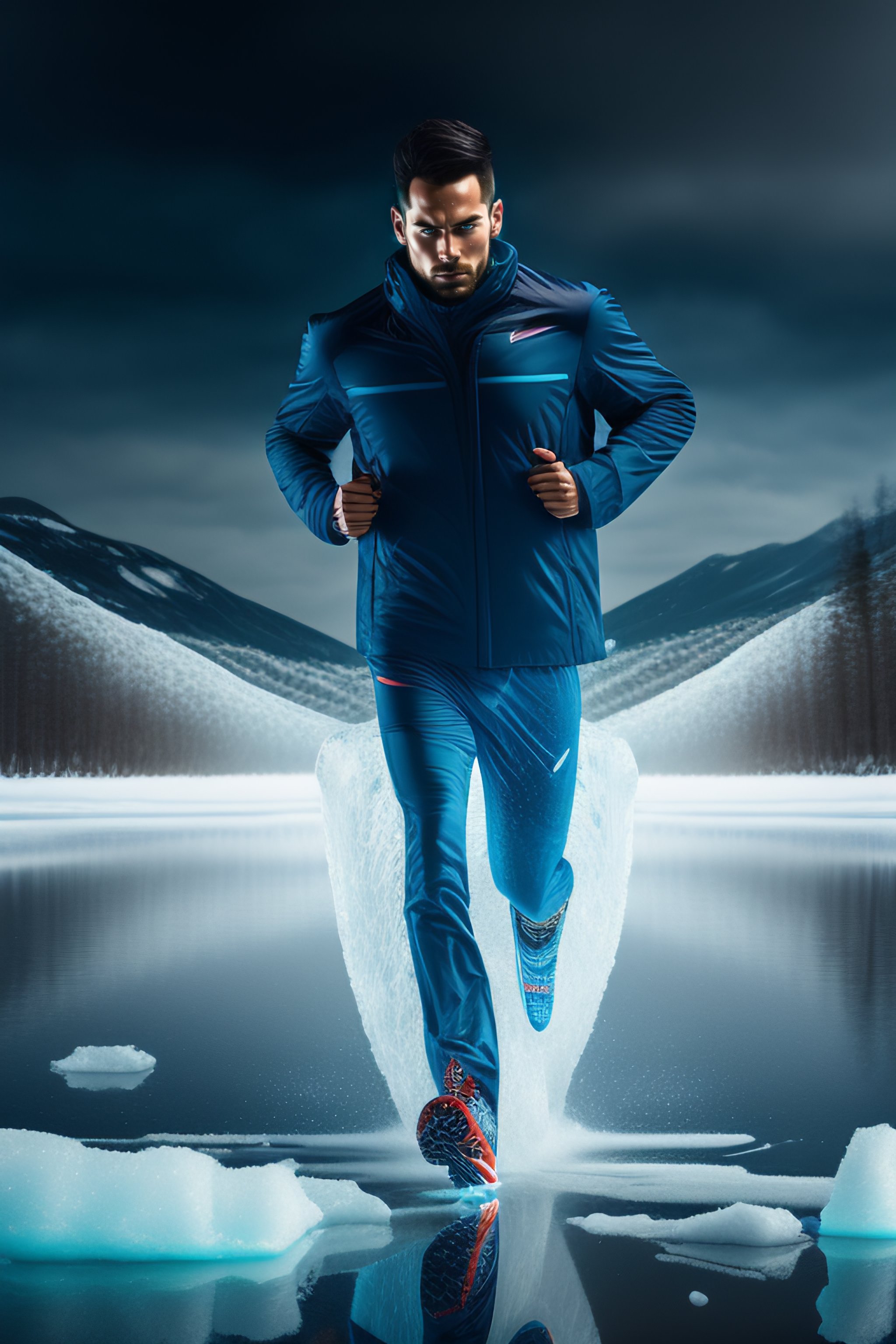 Lexica - Man running on ice