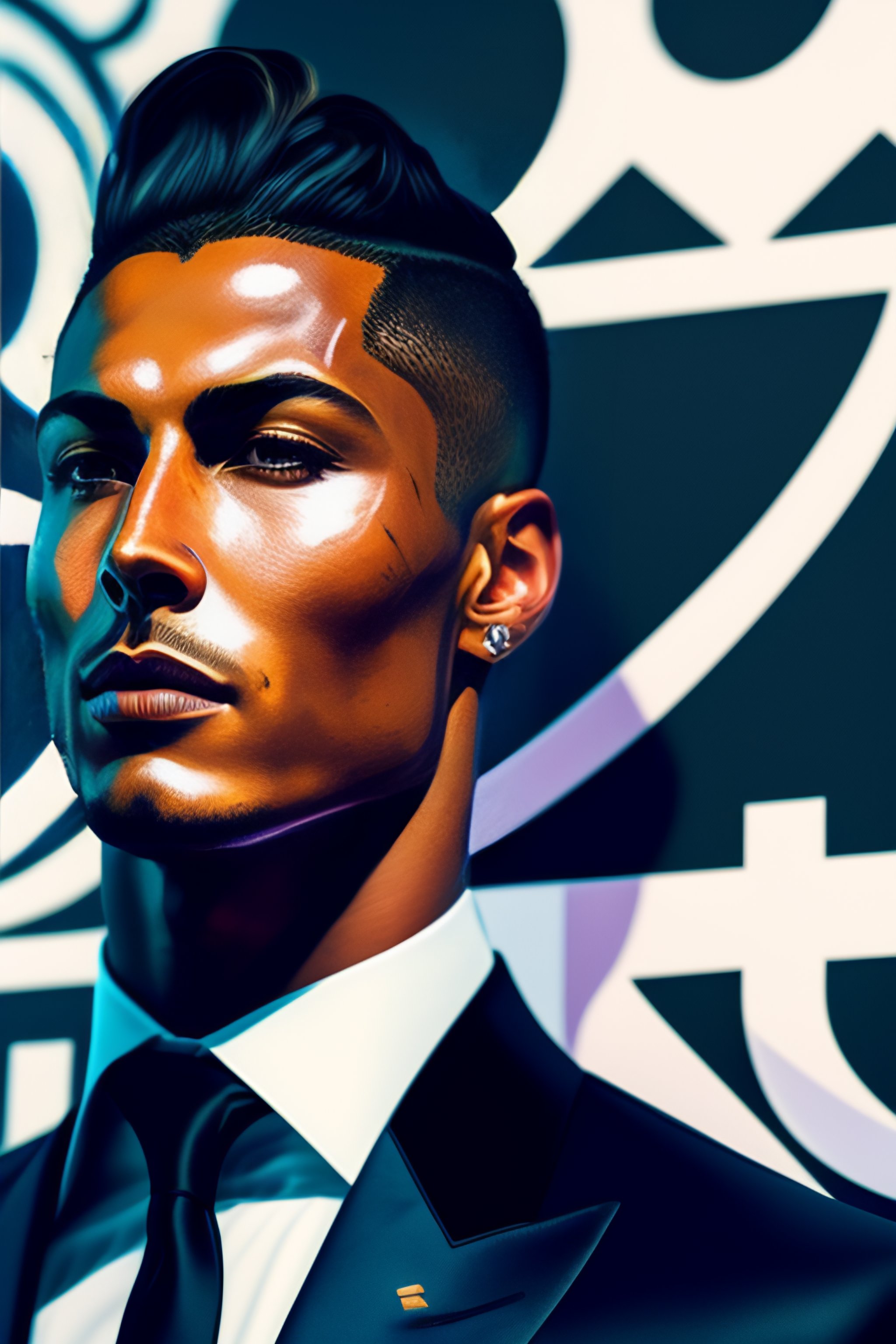 Lexica - Highly detailed closeup portrait of cr7, tyrell wellick, slick ...