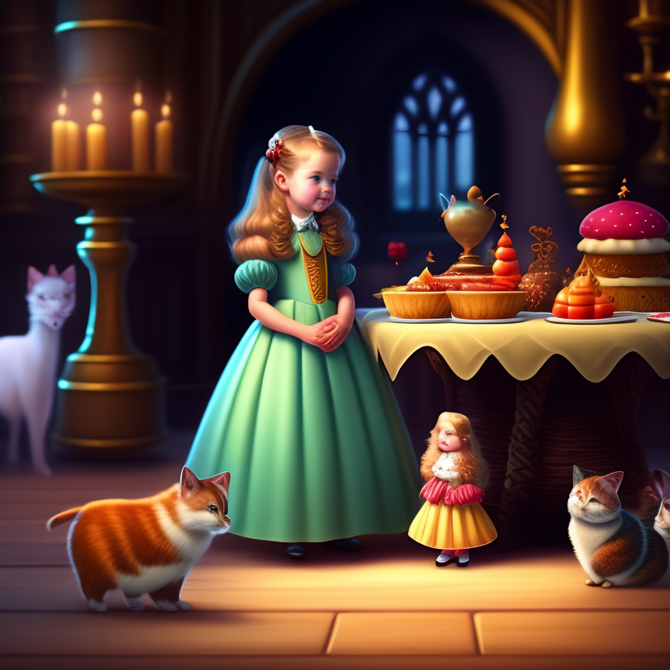 Lexica - Little girl Alice, The animals invited Alice to join them for ...