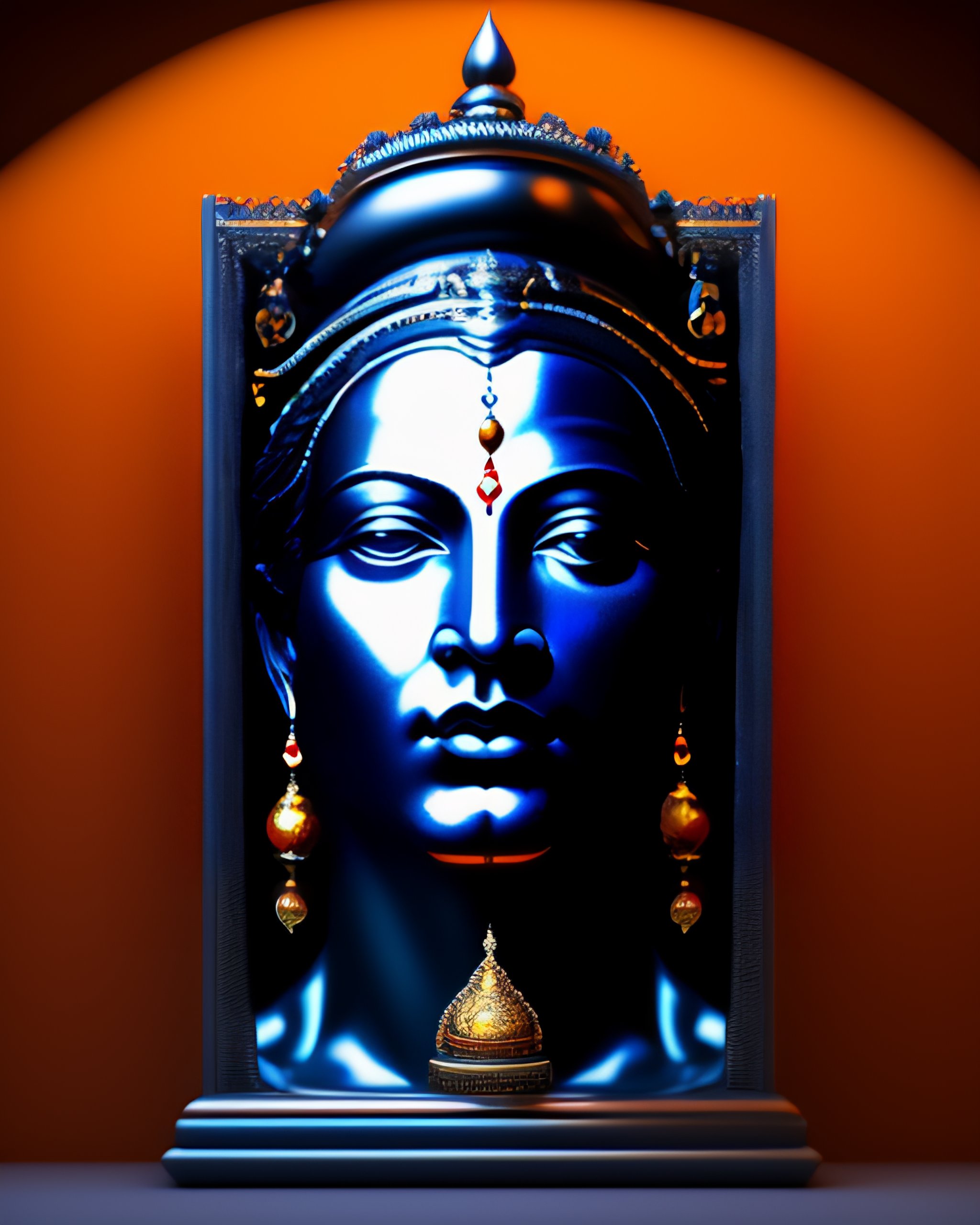 Lexica - A mirror art portrait of lord Shiva. Low angle camera view ...