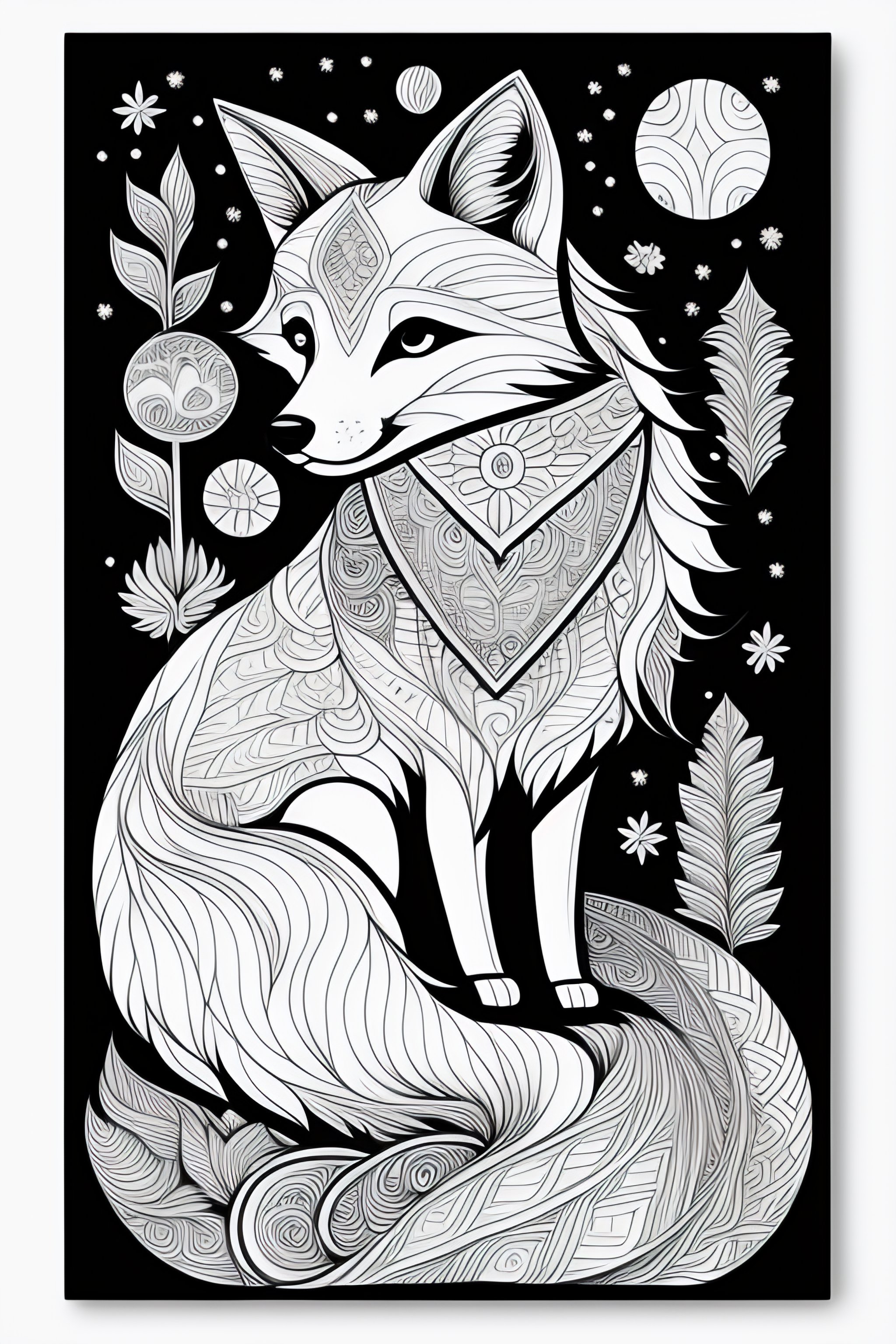 Lexica - Kawaii style fox, fantasy, magical, mystical, unusual, black ...
