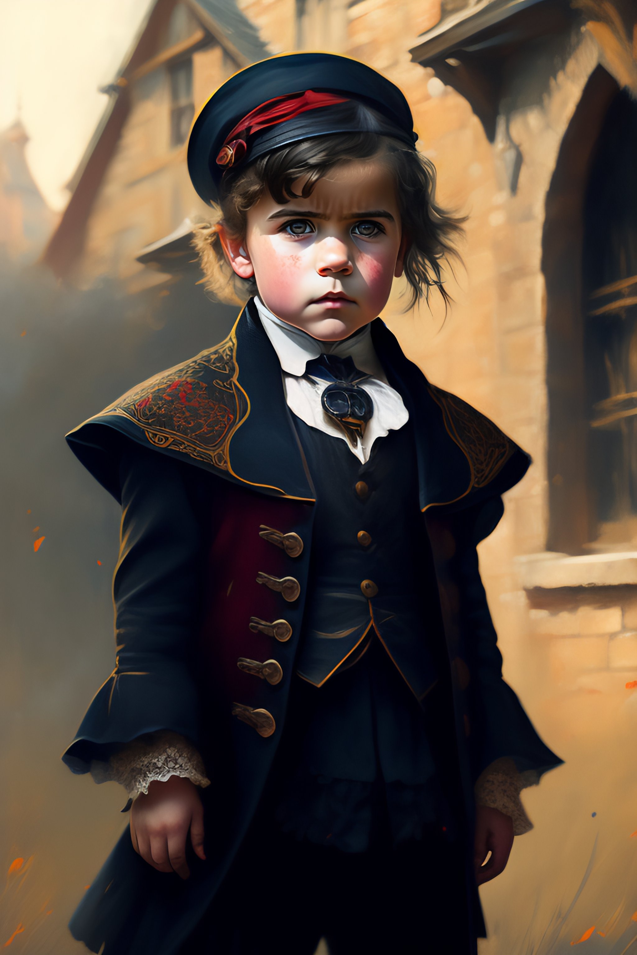 Lexica - A portrait of poor peasant crazy mad aggressive child in old ...