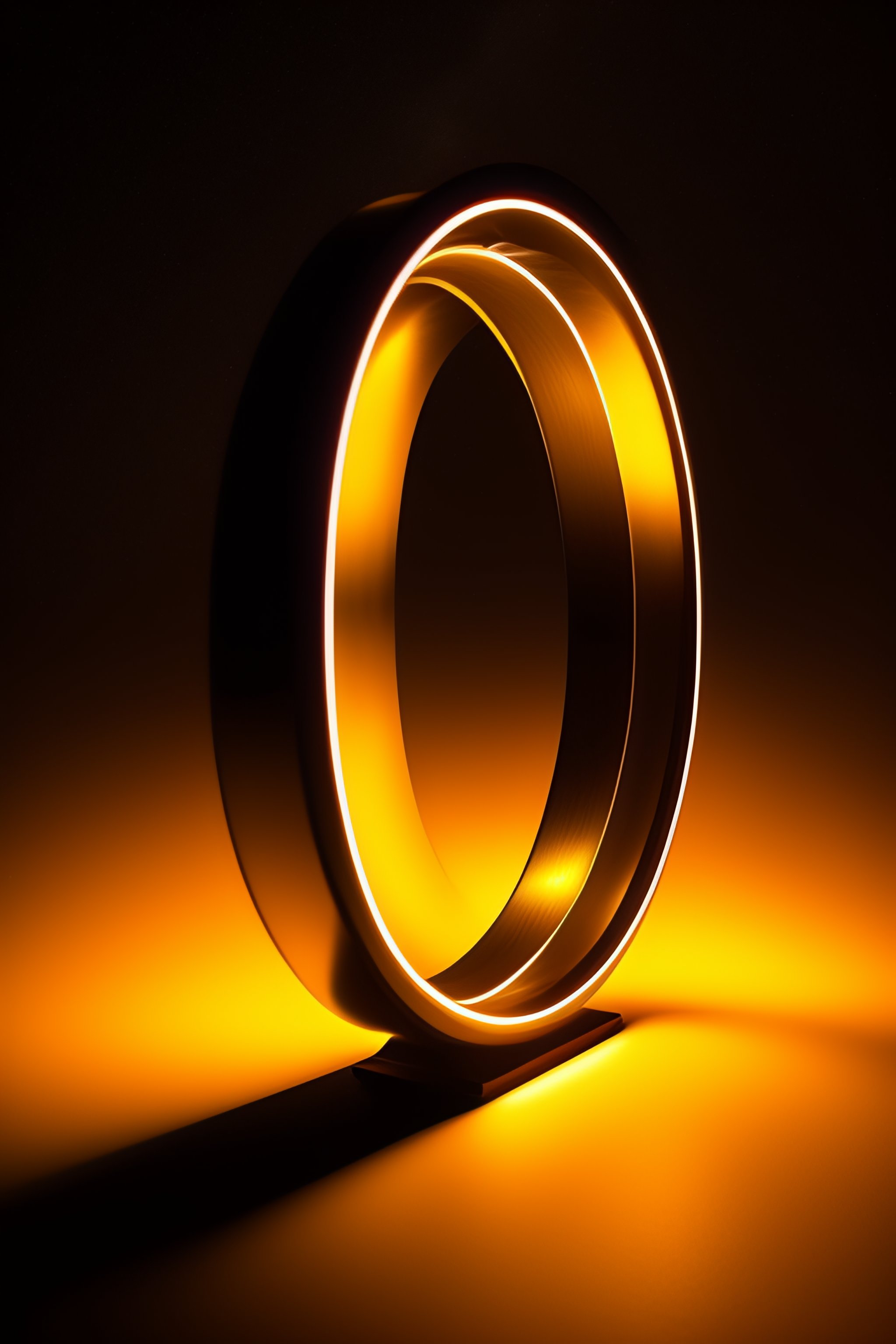 Lexica - Glowing dark golden mobius strip in the shape of a capital D ...