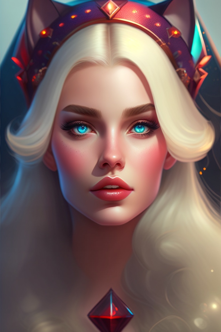 Lexica - Pretty lycan girl, big eyes, plump lips, surrealism, blonde ...